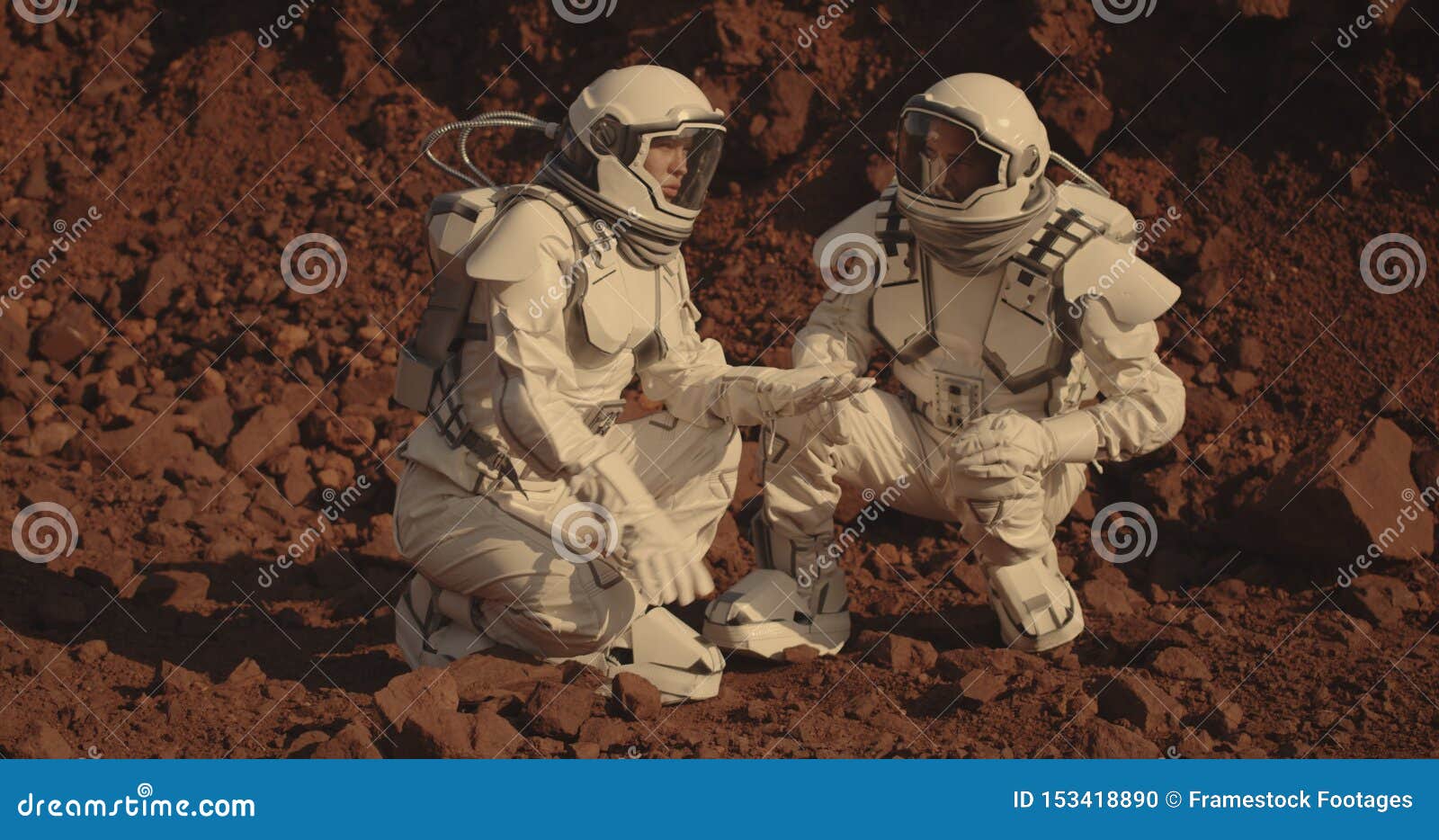 Astronauts Collecting Rock Samples on Mars Stock Photo - Image of mars ...
