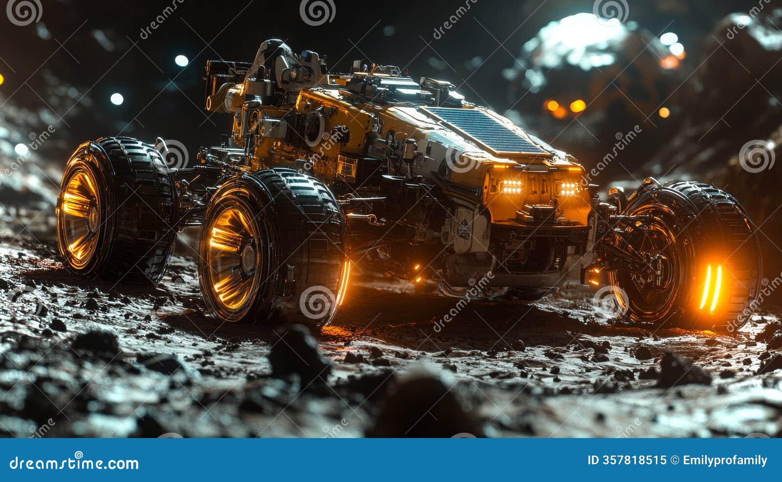 Astronauts Deploy a Rover for Exploration and Testing on a Lunar ...