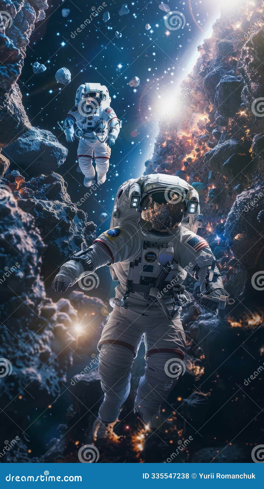 Astronauts Embark on a Cosmic Exploration Journey through a Captivating ...