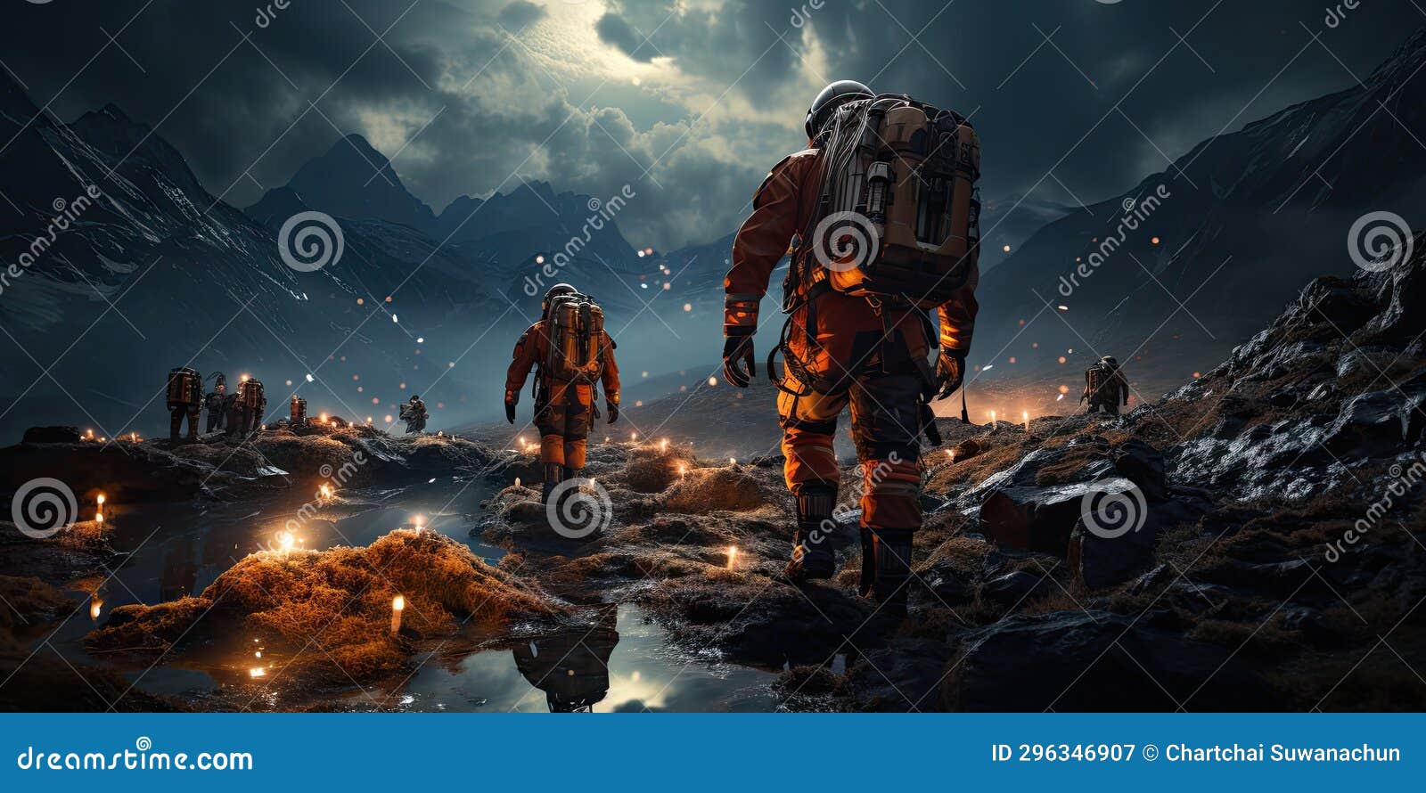 Astronauts in Futuristic Space Suits are Exploring the Surface of Mars ...