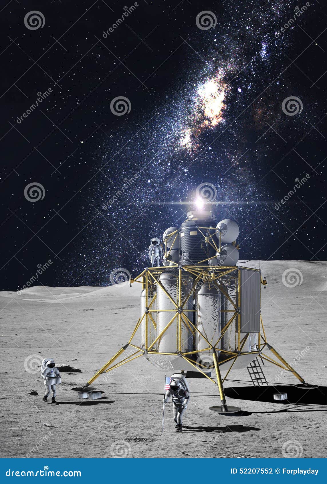 Astronauts on the moon editorial photography. Image of space - 52207552
