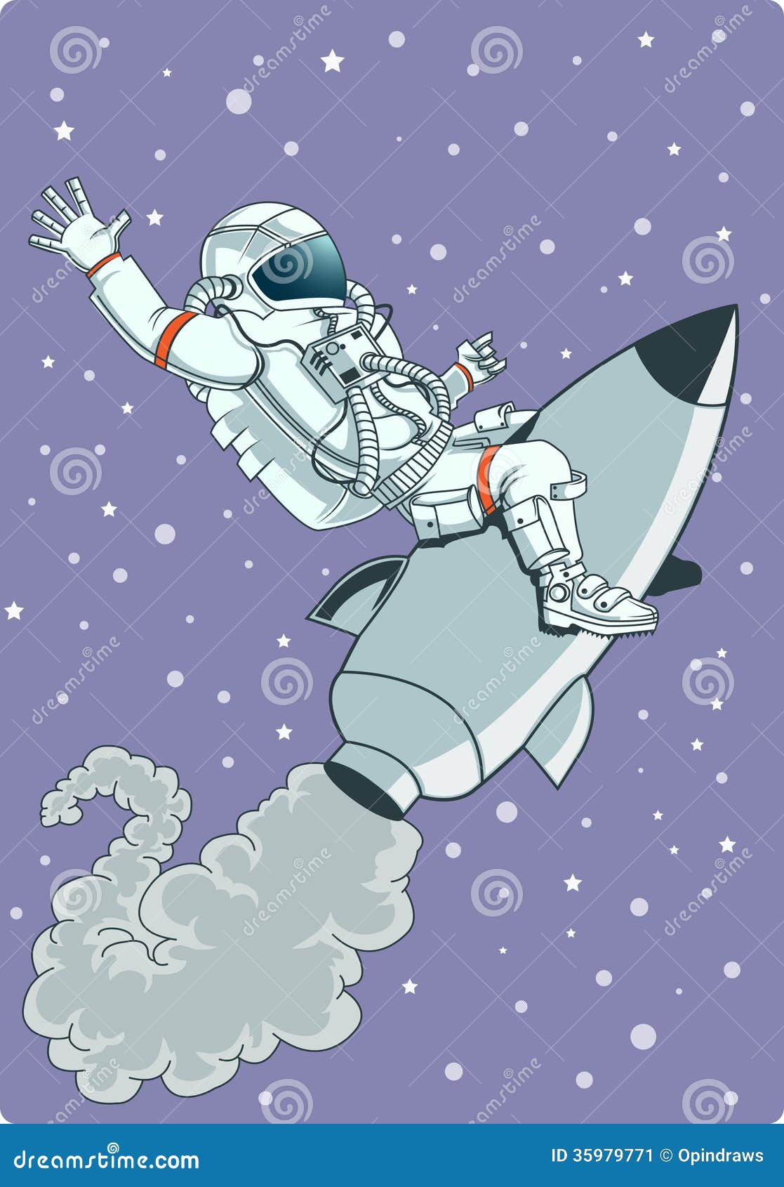 Astronauts riding rocket stock illustration. Illustration of astronauts ...