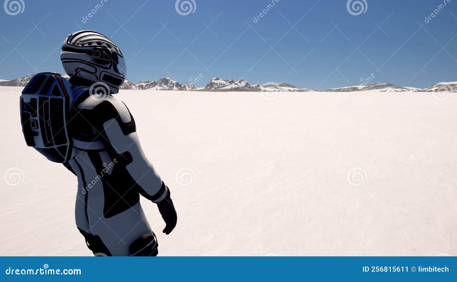 Astronauts on Snowy Alien Winter Landscape. Realistic 3D Render Stock ...