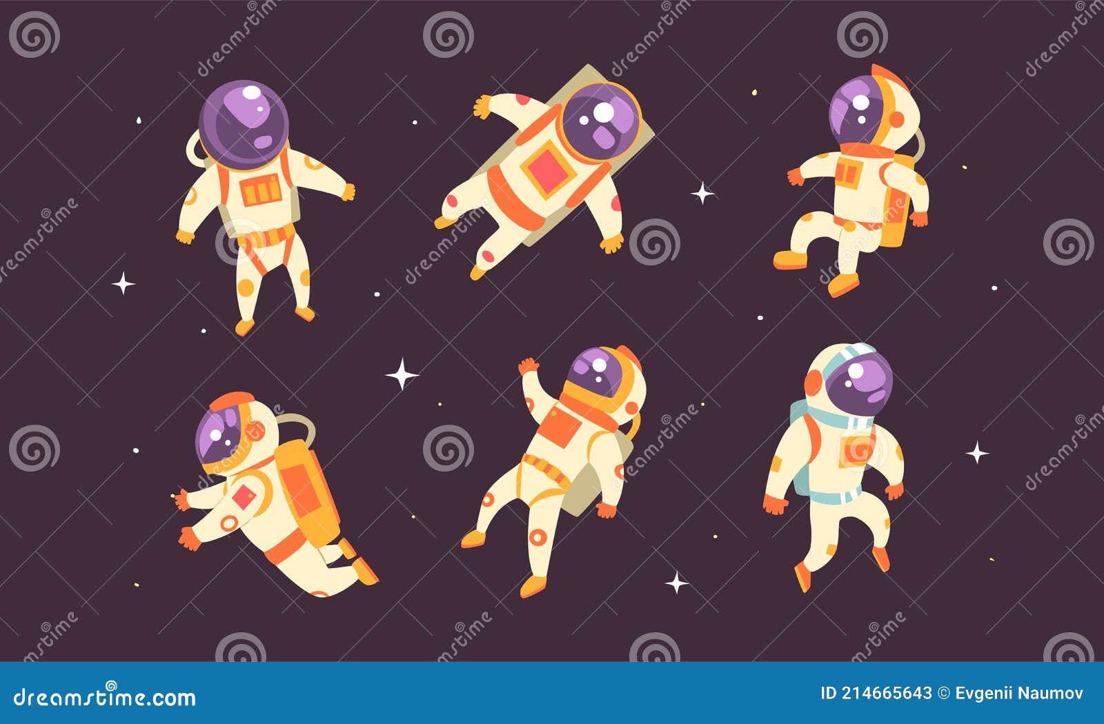 Floating Spaceman. Astronaut In Outer Space. Cartoon Character Vector ...