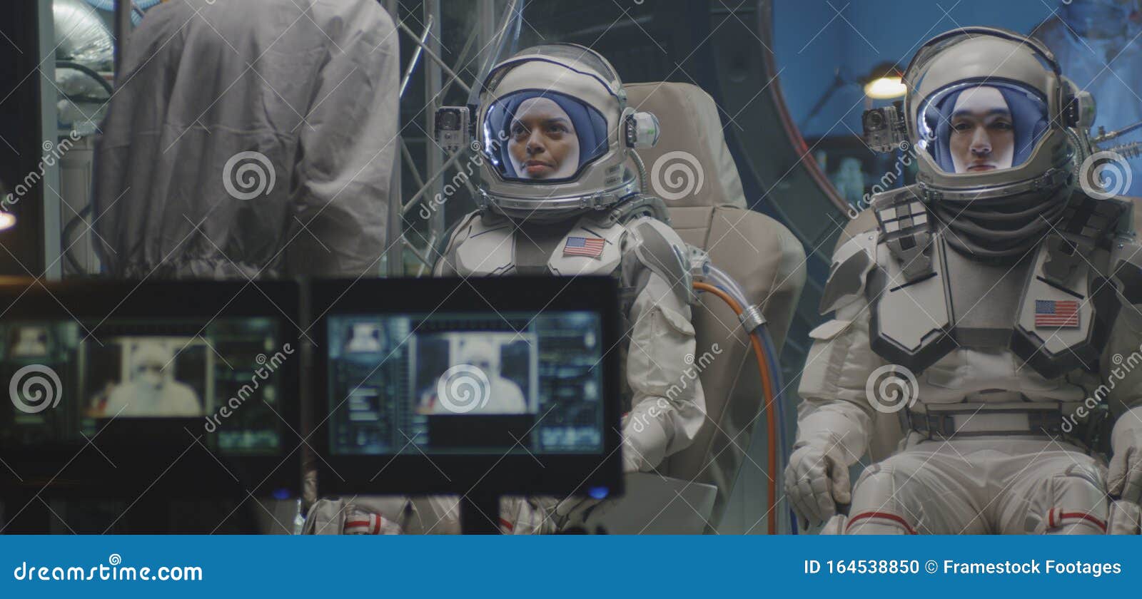 Astronauts Testing Spacesuit Camera Stock Photo - Image of laboratory ...