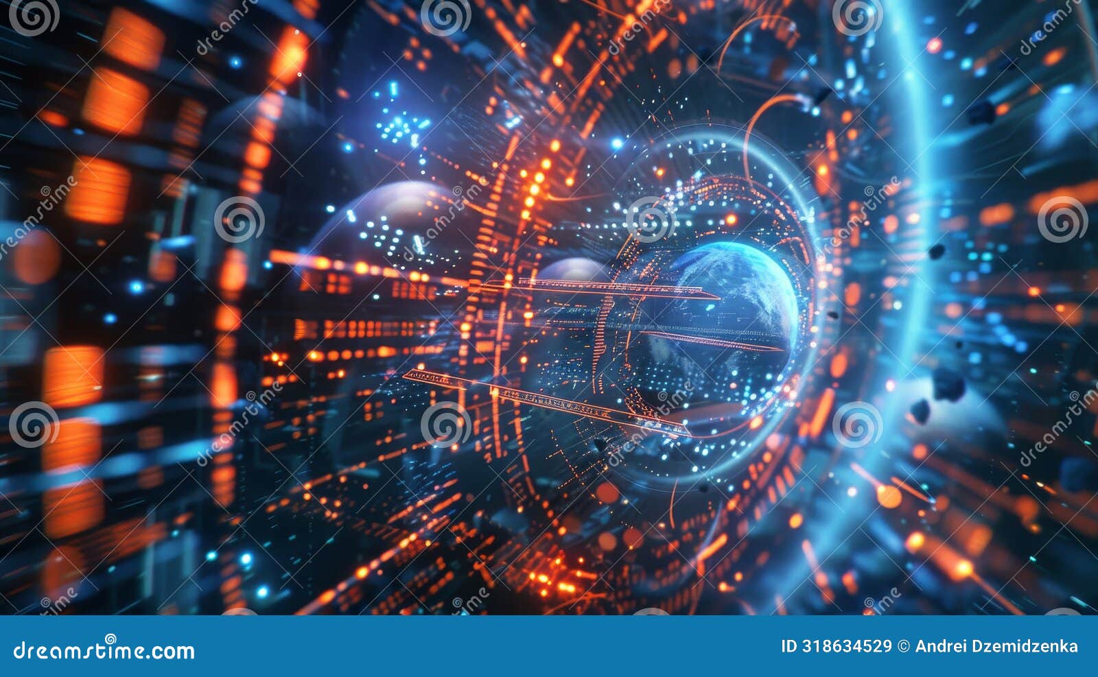 Astronauts Traveling through Space, Exploring the Universe, Studying ...