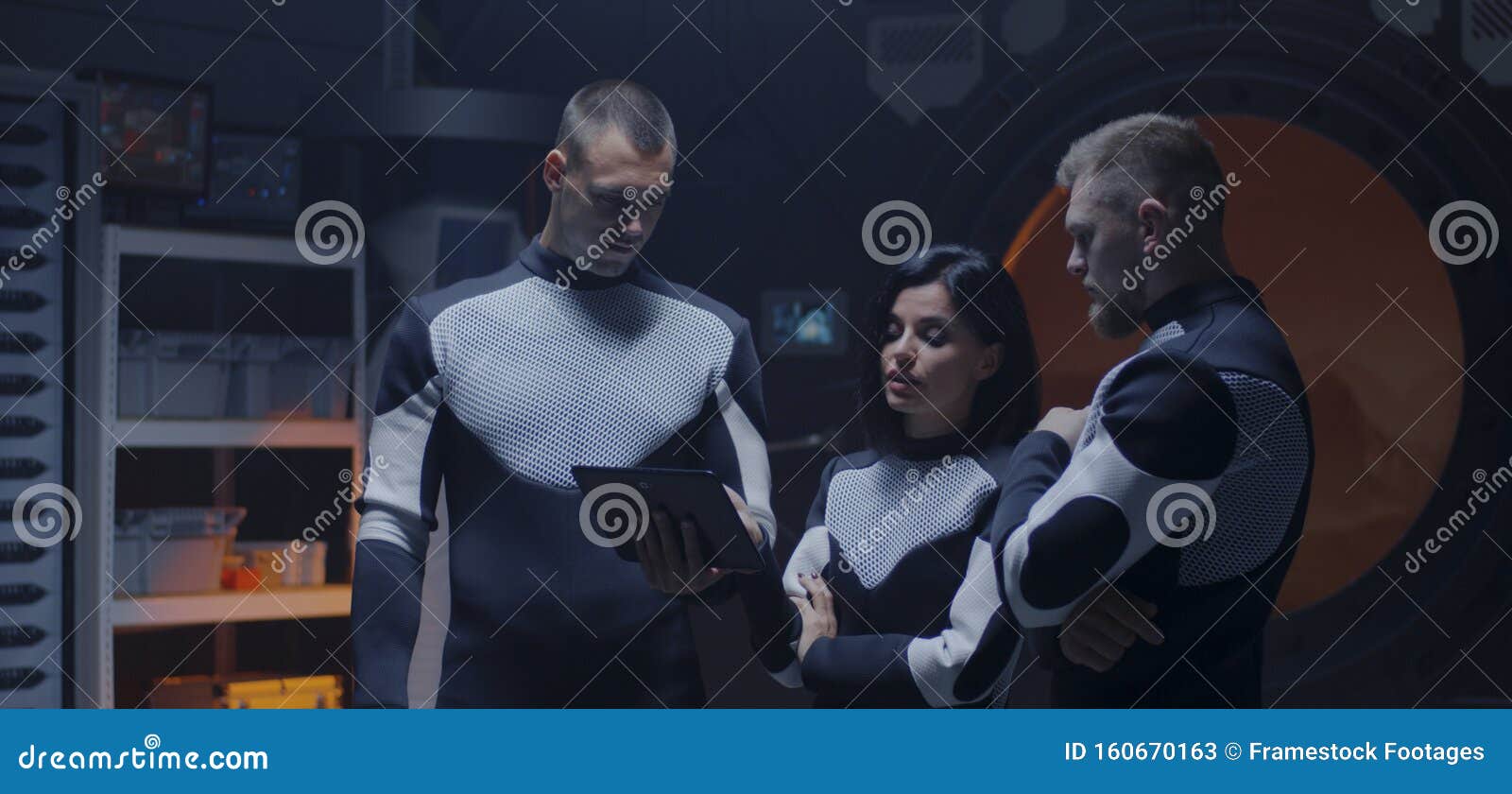 Astronauts Working in a Mars Base Stock Image - Image of cooperation ...