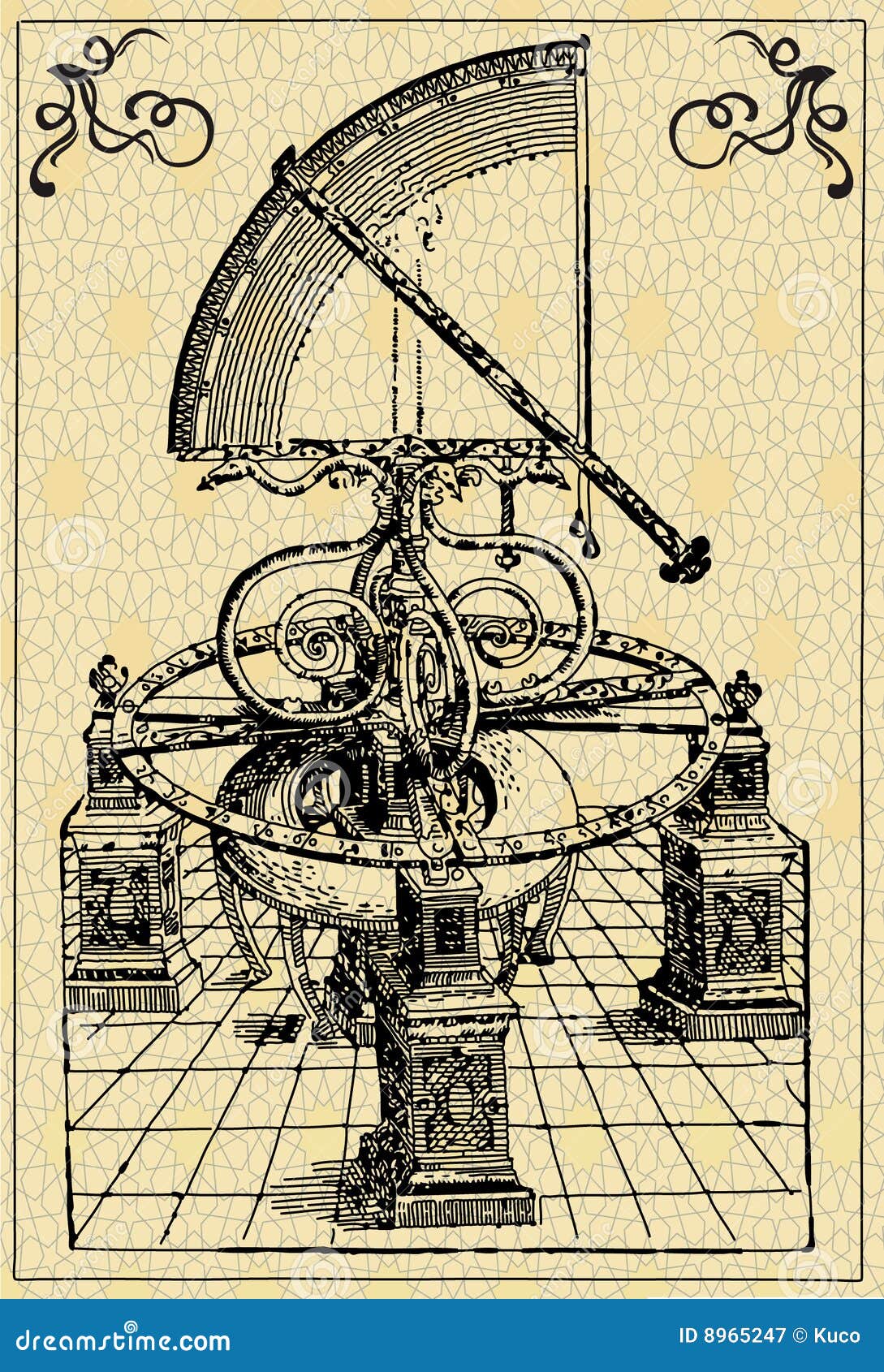 Astronomers Machine, Quadrant Cartoon Vector | CartoonDealer.com #8965247