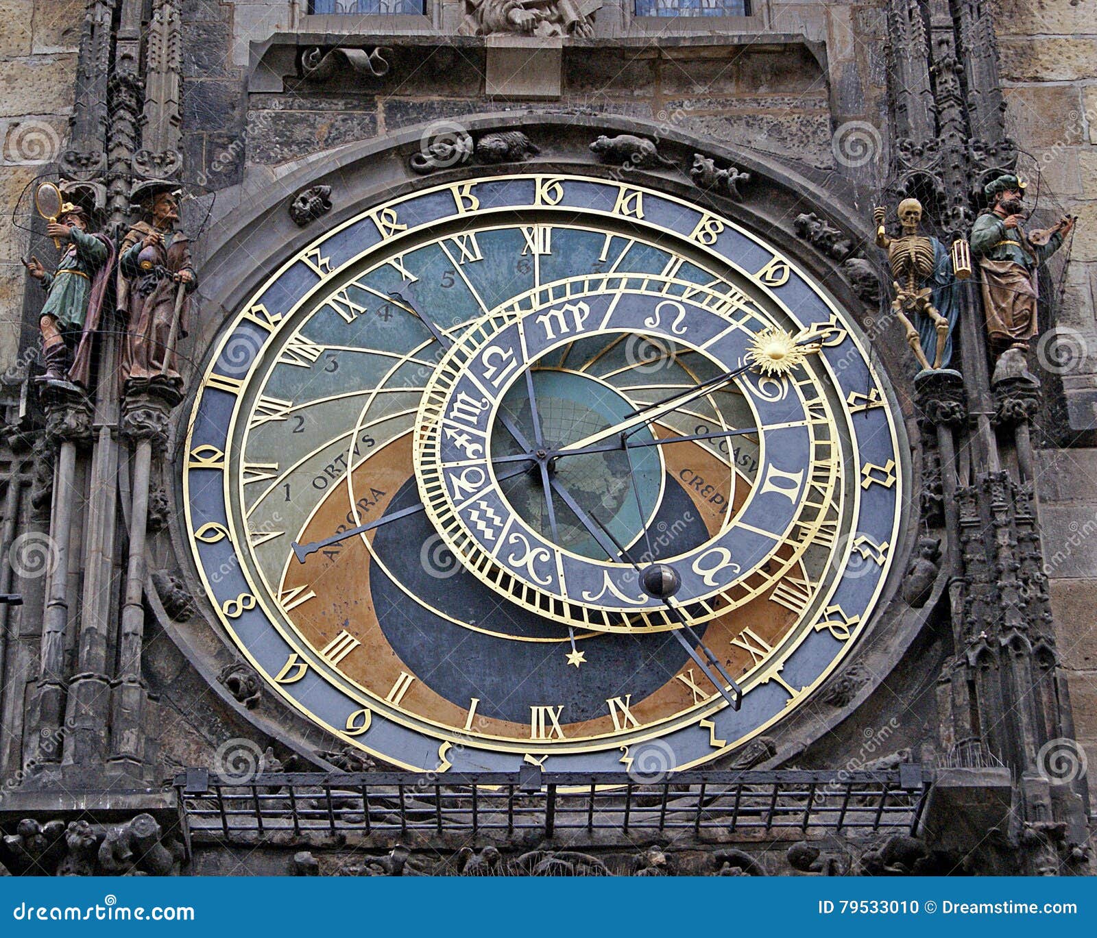 Astronomic watch in prague stock photo. Image of town - 79533010