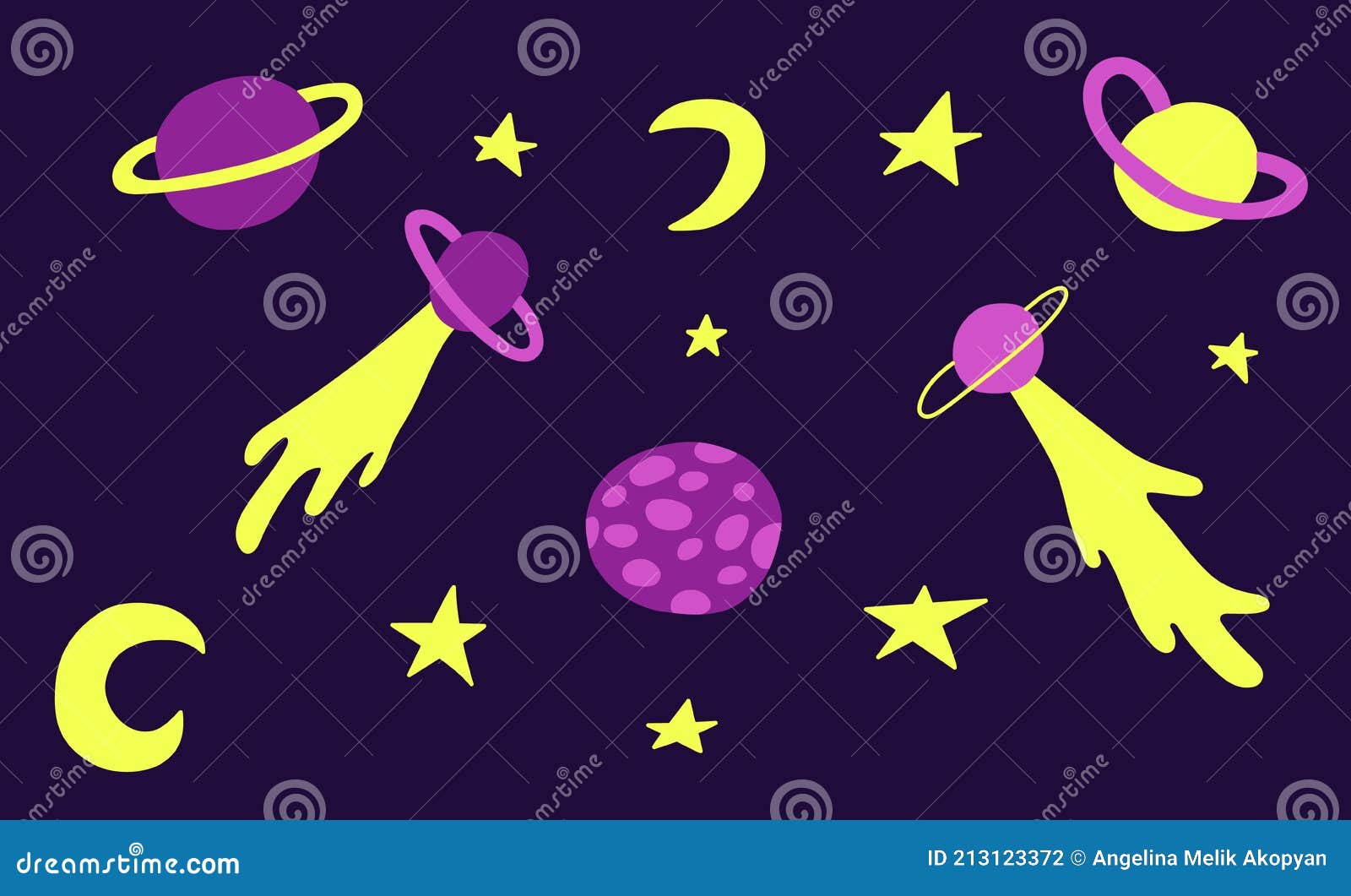 Astronomical or Celestial Objects. Heavenly Bodies in Space Stock ...