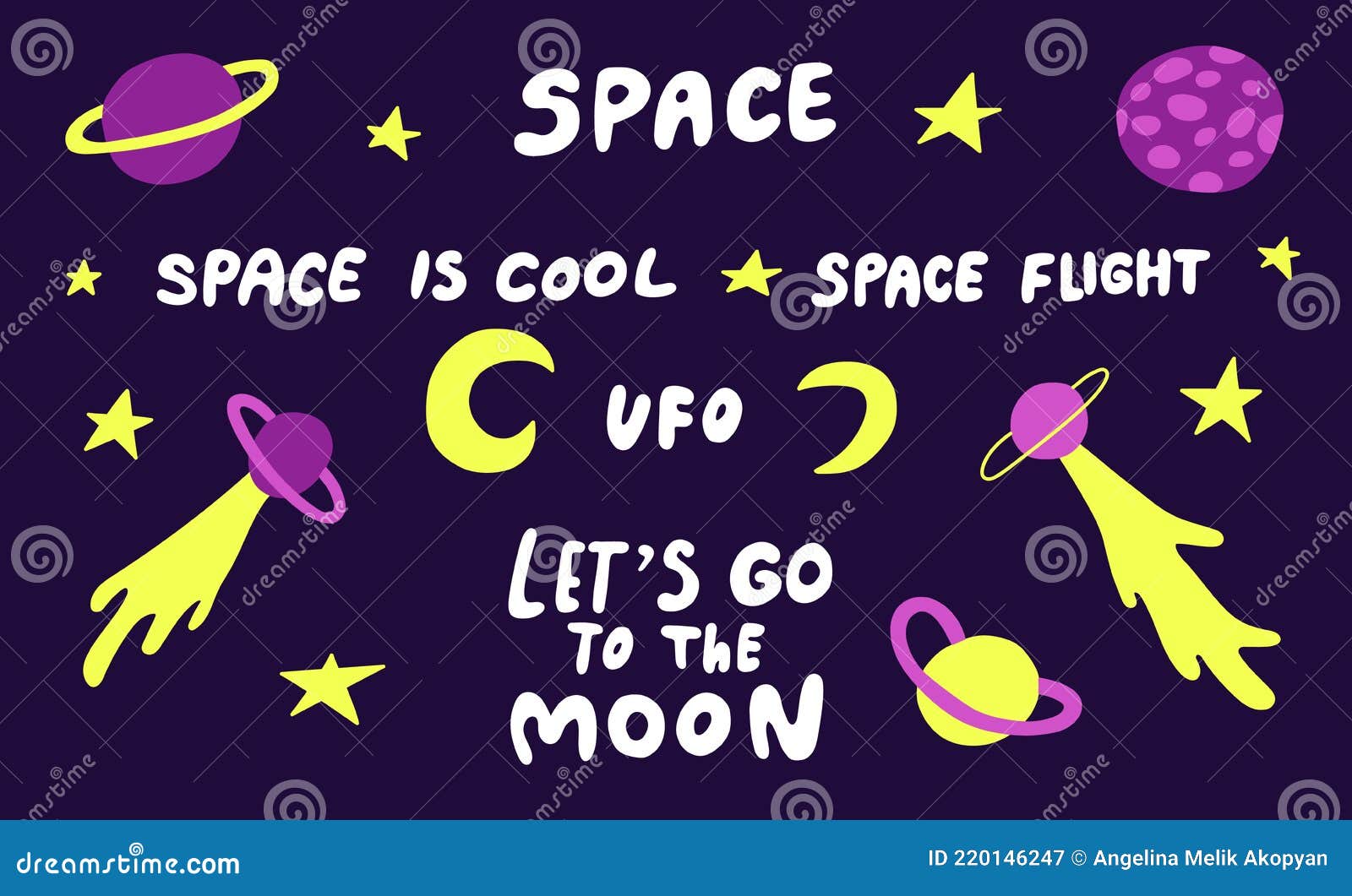 Astronomical or Celestial Objects. Heavenly Bodies in Space Stock ...