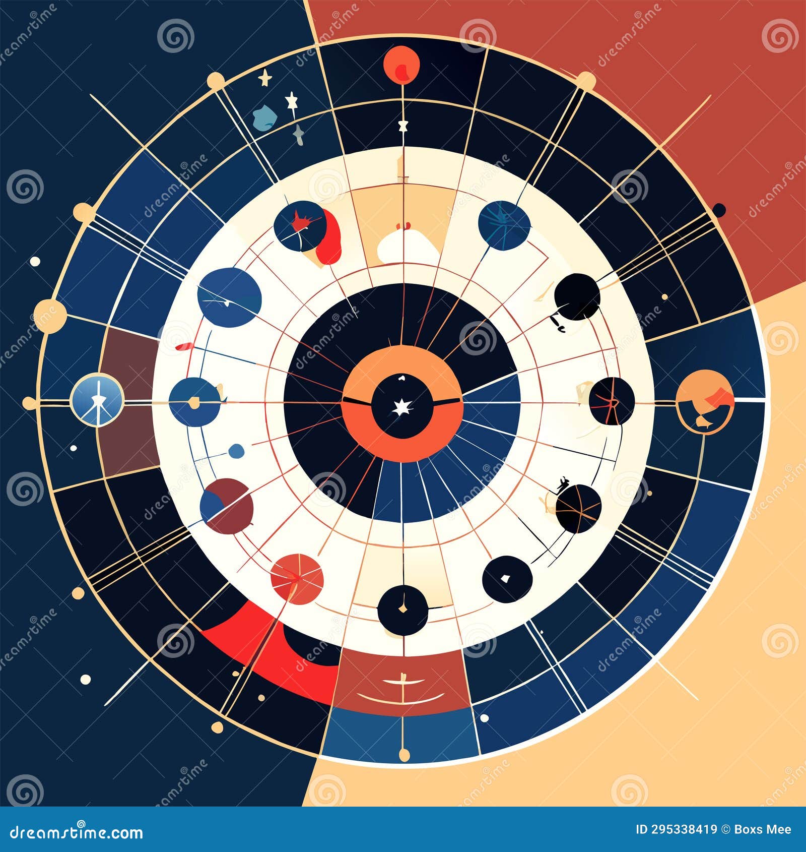 Astronomical Chart. Colorful Vector Illustration in Flat Style Stock ...