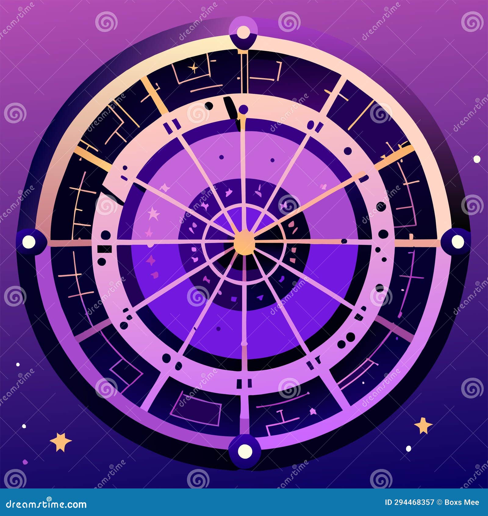 Astronomical Chart. Vector Illustration of an Astrological Chart Stock ...