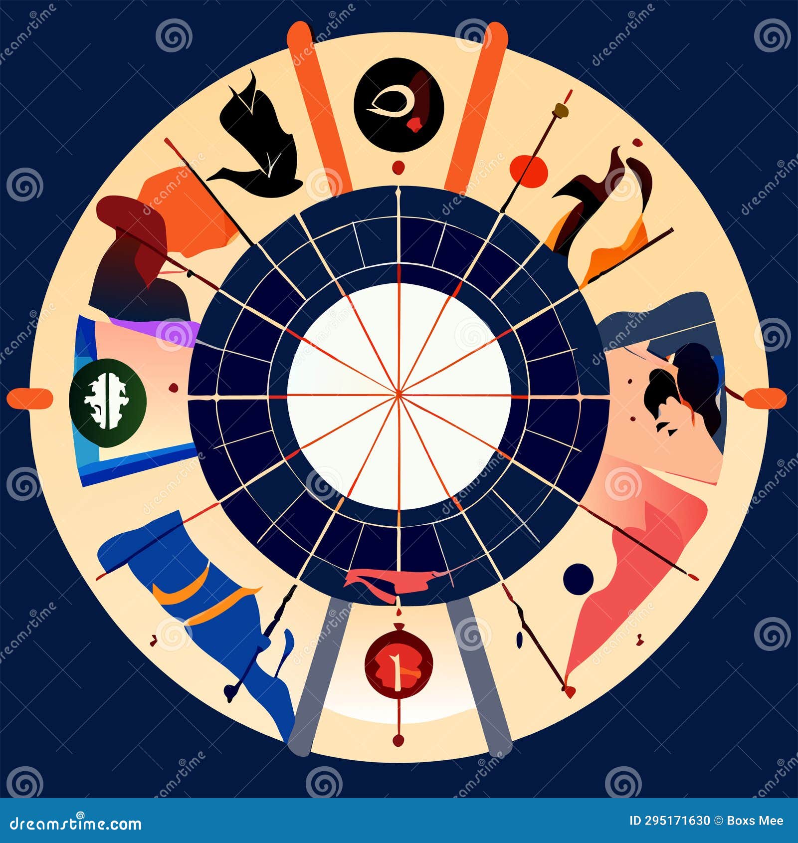 Astronomical Chart. Vector Illustration of Astrological Symbols Stock ...