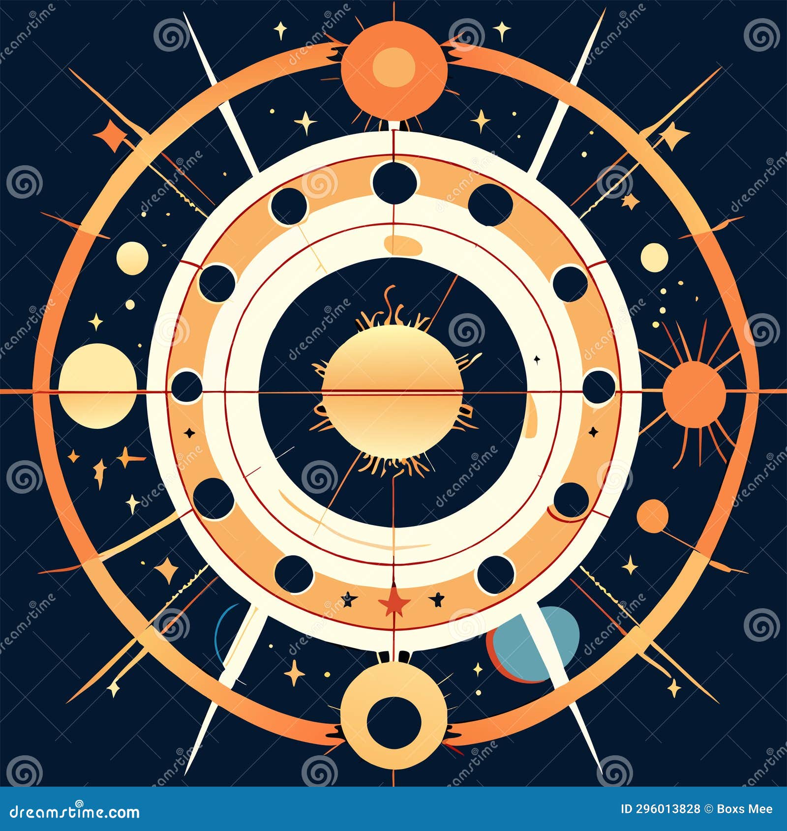 Astronomical Chart. Vector Illustration in a Flat Style. the Concept of ...