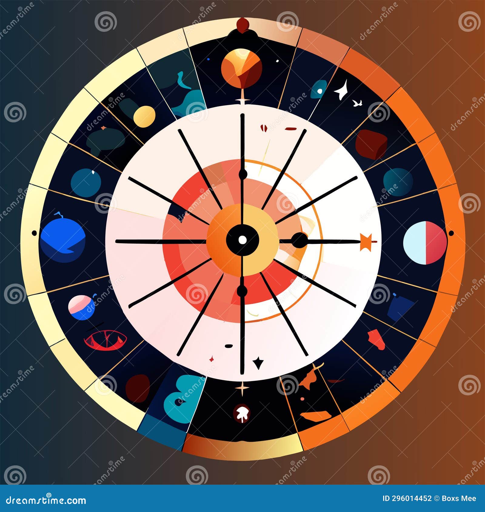 Astronomical Chart. Vector Illustration in the Style of a Flat Design ...