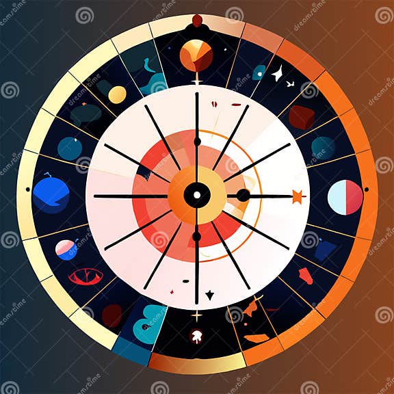 Astronomical Chart. Vector Illustration in the Style of a Flat Design ...