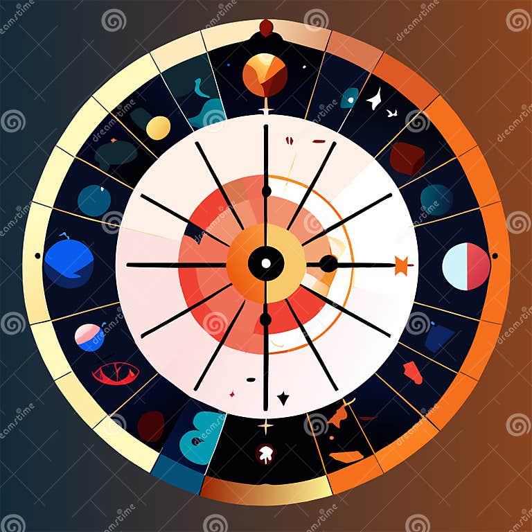 Astronomical Chart. Vector Illustration in the Style of a Flat Design ...