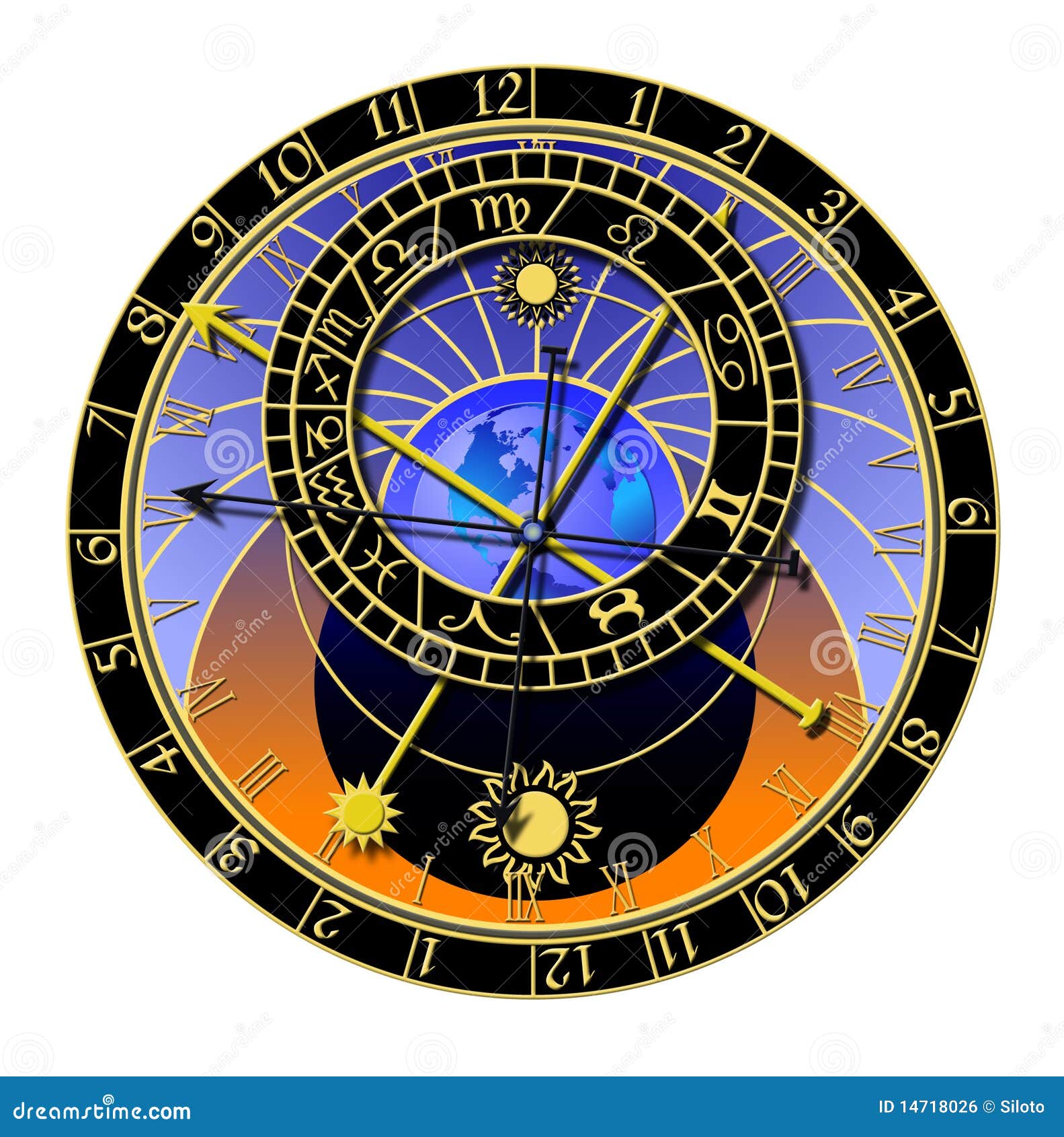 Astronomical clock stock illustration. Illustration of clockwork - 14718026