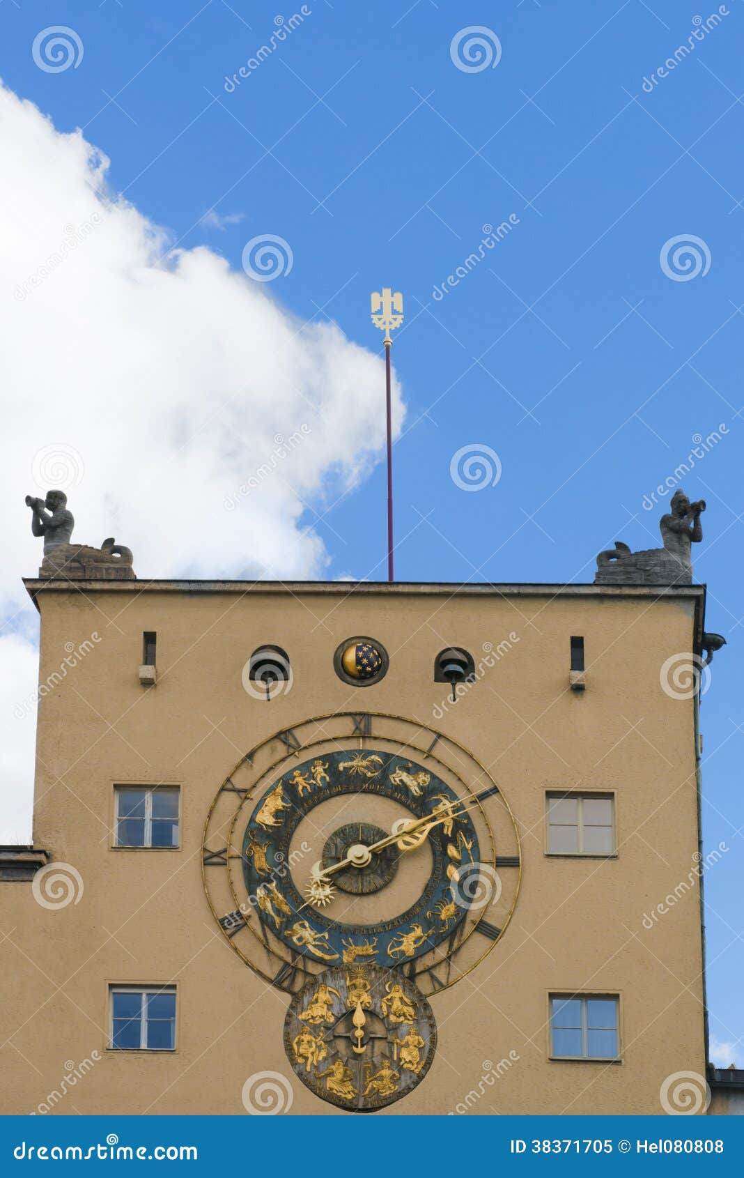 Astronomical Clock German Museum Munich Stock Image - Image of facade ...