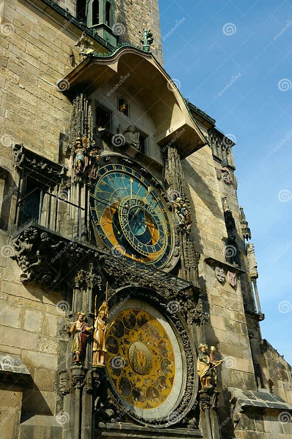 Astronomical Clock in the Old Town Square Stock Photo - Image of square ...