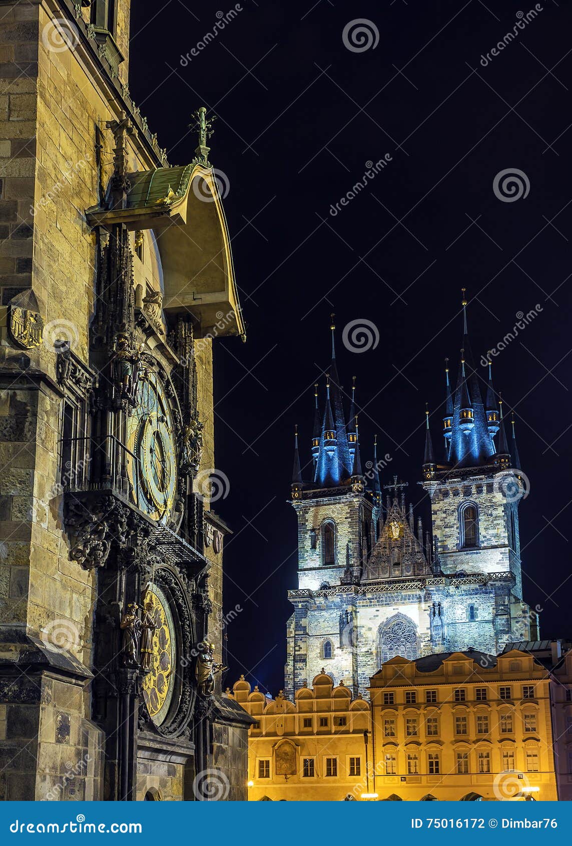 Astronomical Clock on Old Town Square in Prague, Czech Republic Stock ...