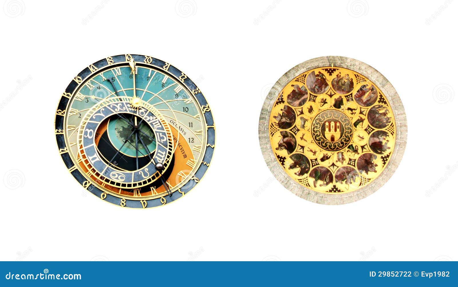 Astronomical Clock at the Old Town Square in Prague - Isolated Stock ...