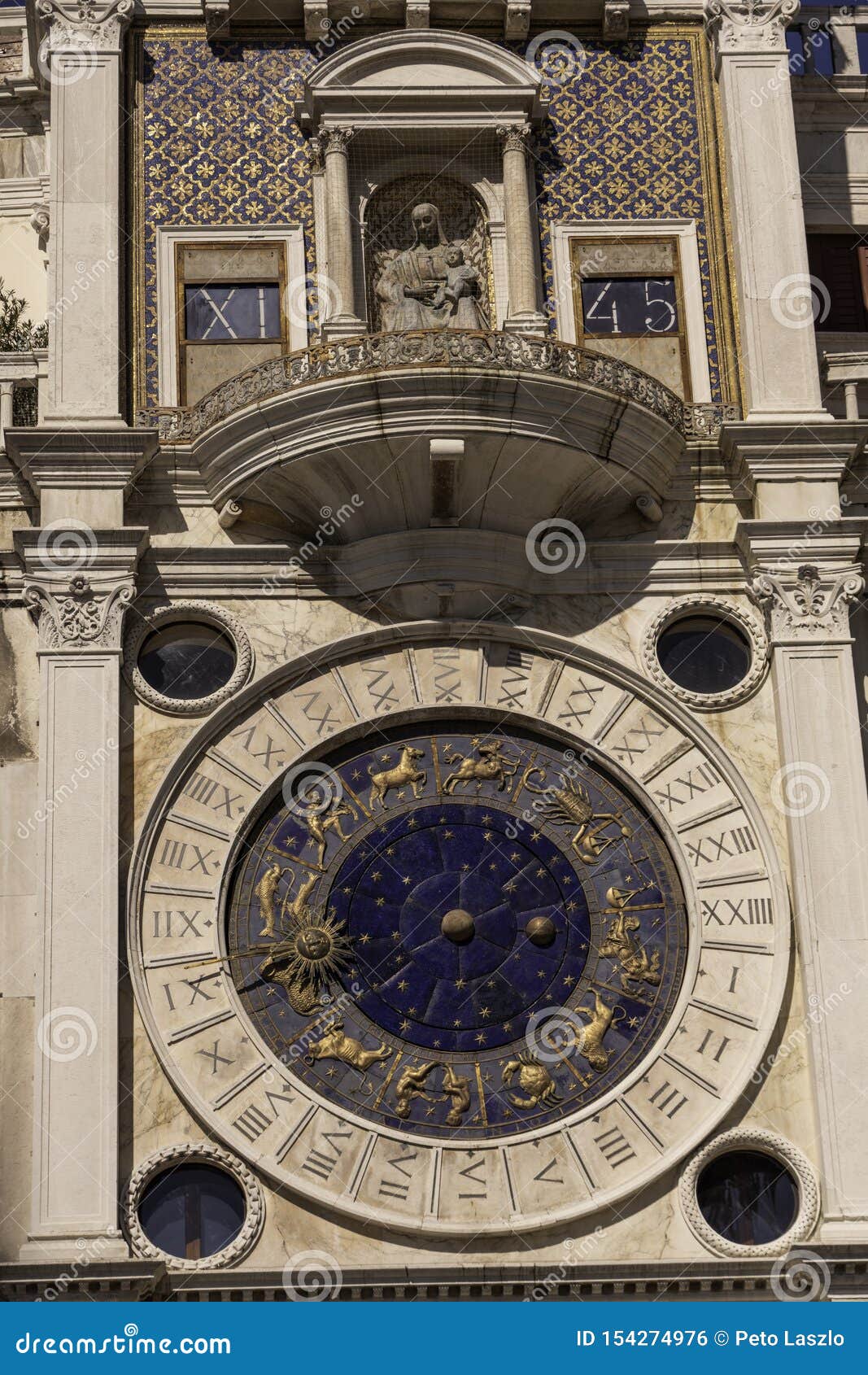 The Astronomical Clock of St Mark`s Clocktower Venice Stock Photo ...