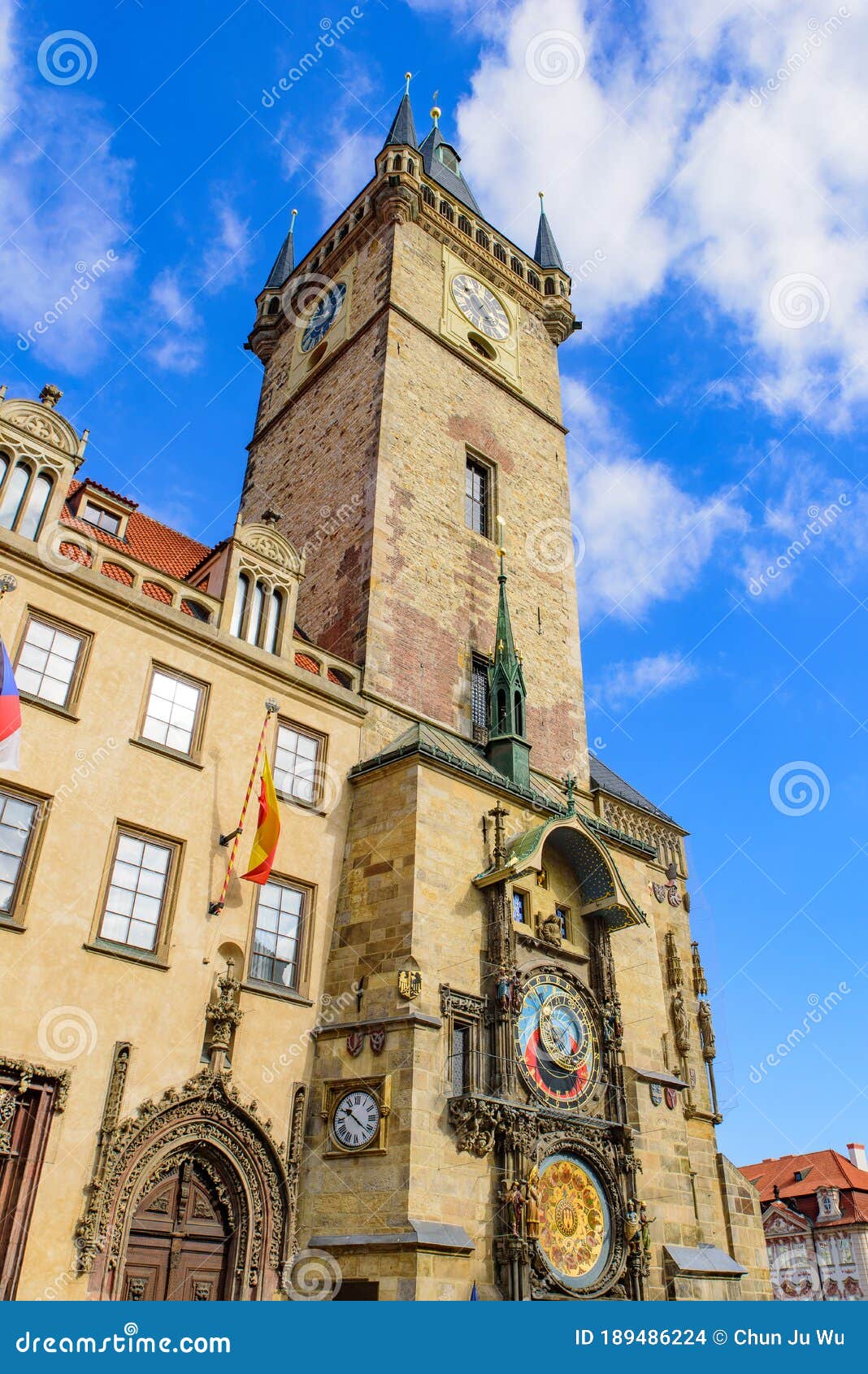 Astronomical Clock Tower at Old Town Square in Prague, Czech Republic ...