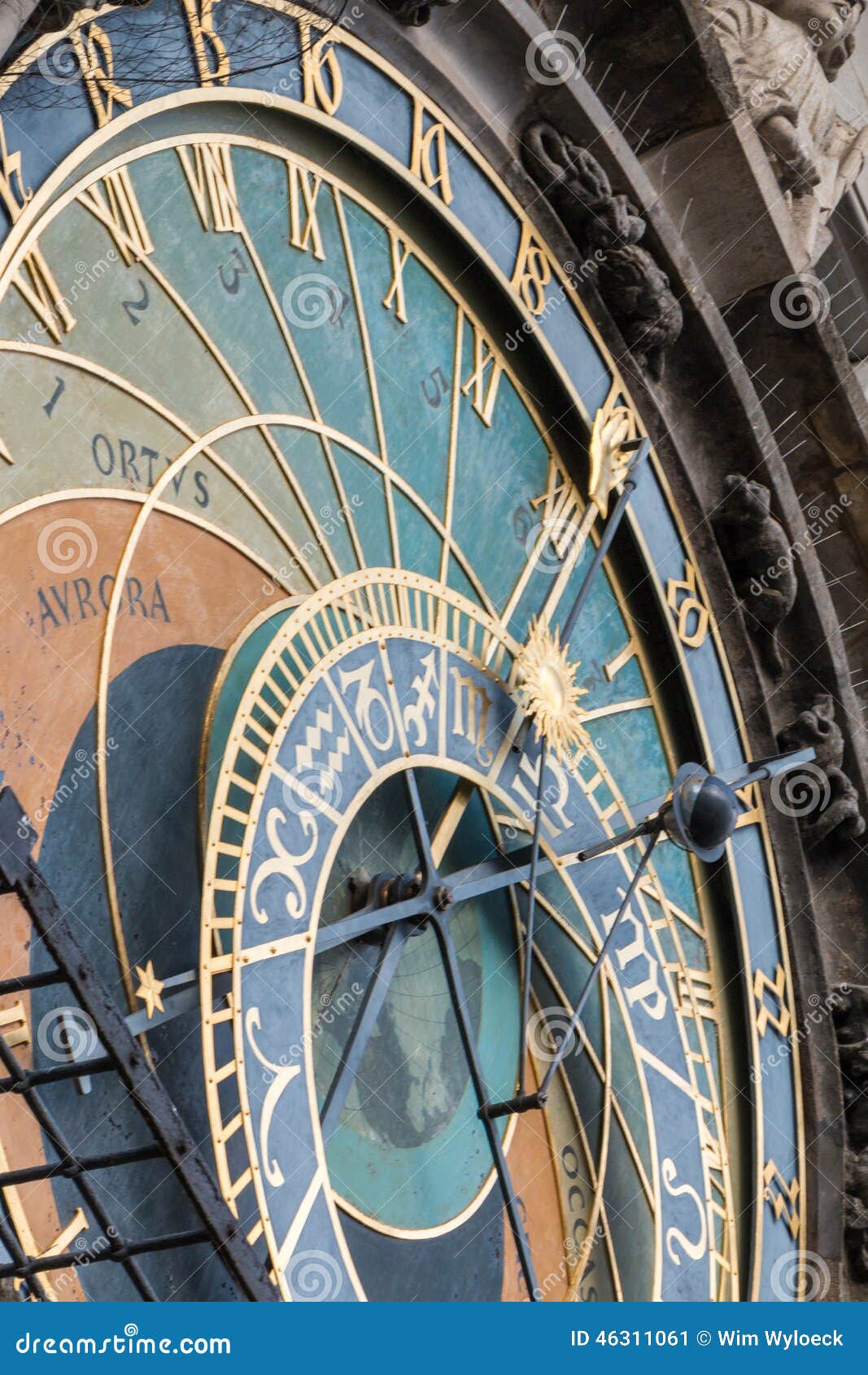 Astronomical Clock Tower in Prague, Czech Republic - Detail Stock Image ...