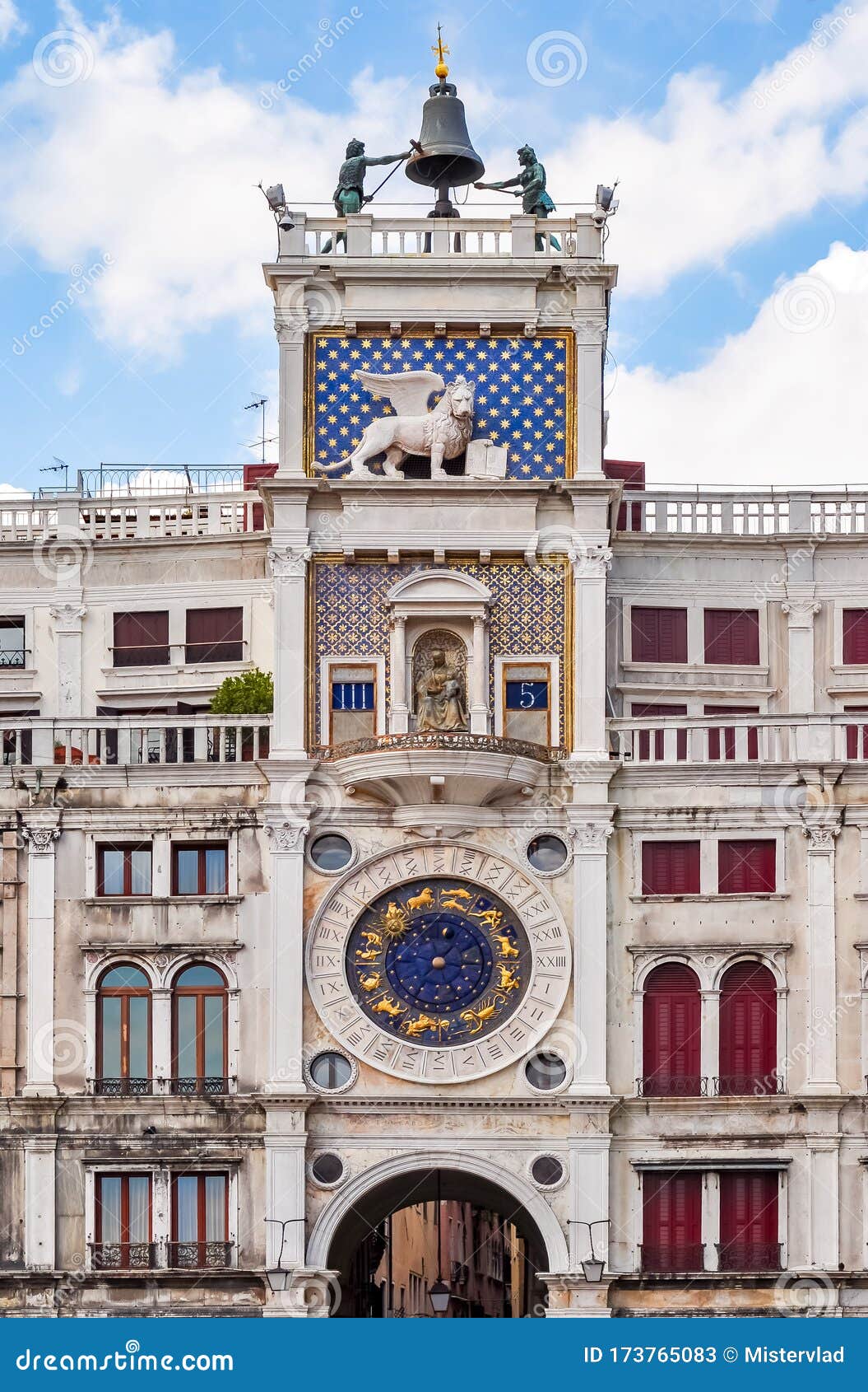 Astronomical Clock Tower in Venice, Italy Stock Image - Image of ...