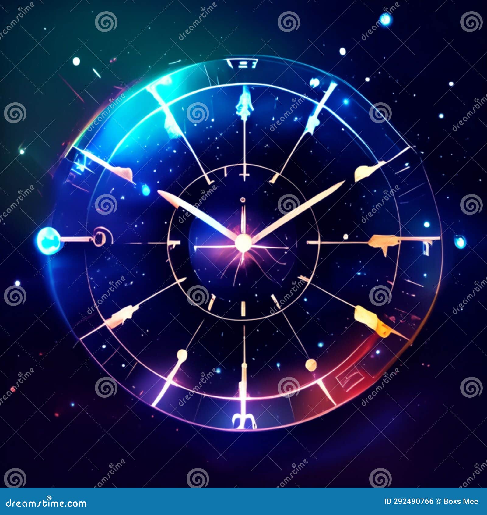 Astronomical Clock. Vector Illustration of Astrological Horoscope Stock ...