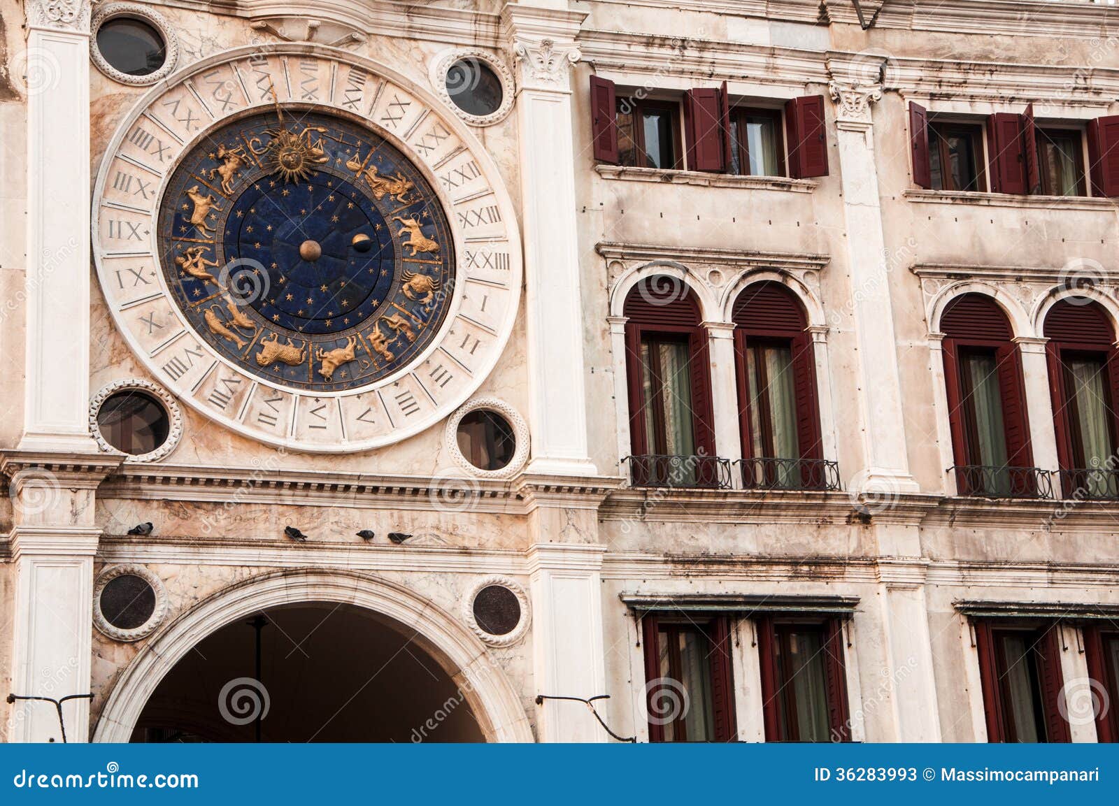 Astronomical Clock, Venice , Italy Stock Image - Image of european ...