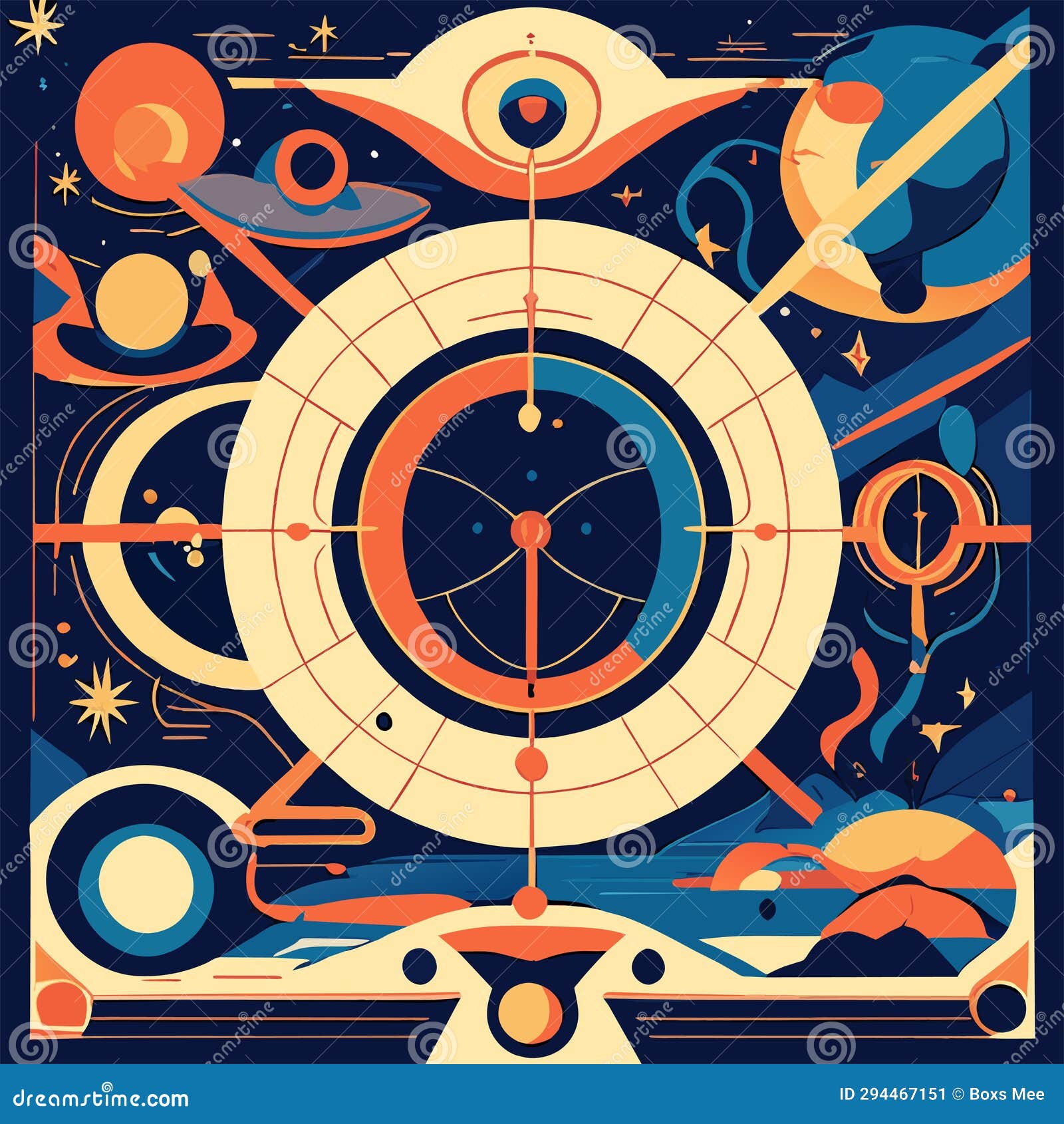 Astronomical Map of the Solar System. Vector Illustration in Flat Style ...