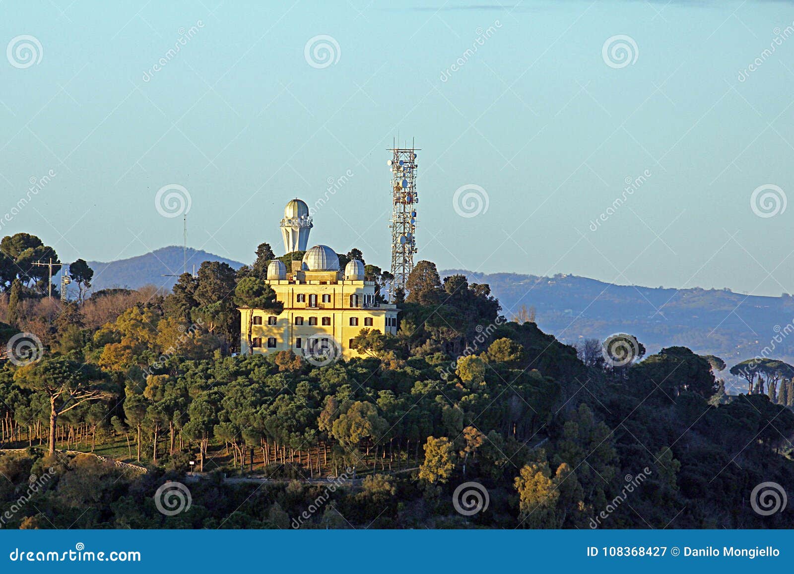 Monte mario observatoru stock image. Image of telescope - 108368427
