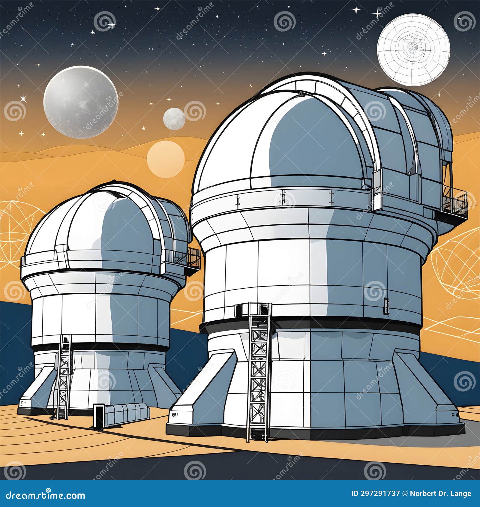 Astronomical Telescope, AI-generatet Stock Illustration - Illustration ...