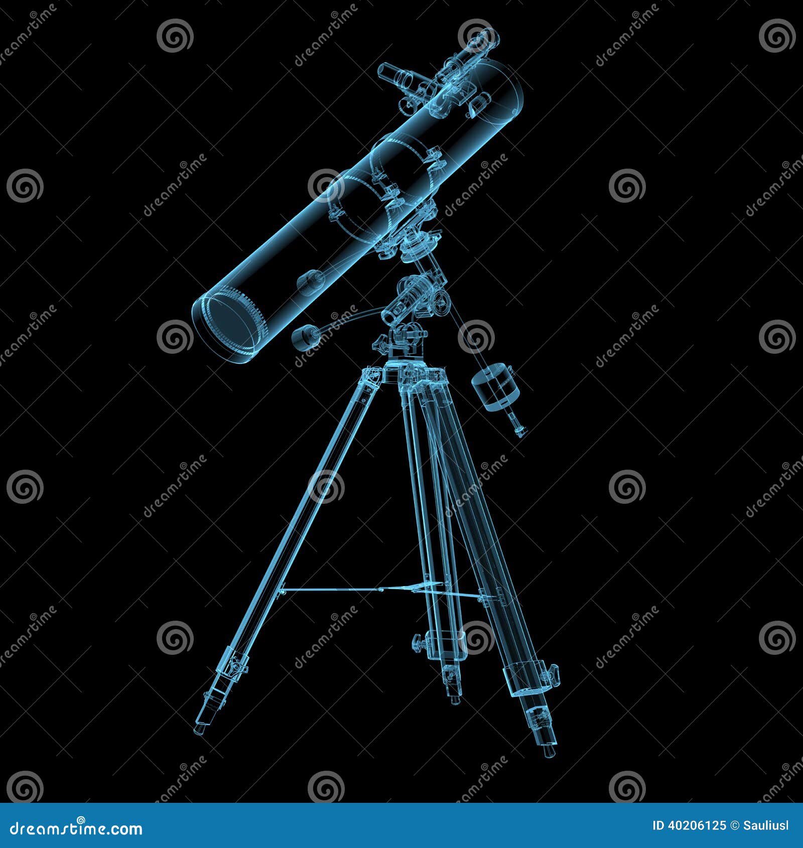 Astronomical Telescope, Vintage, Engraved Hand Drawn In Sketch Or Wood ...