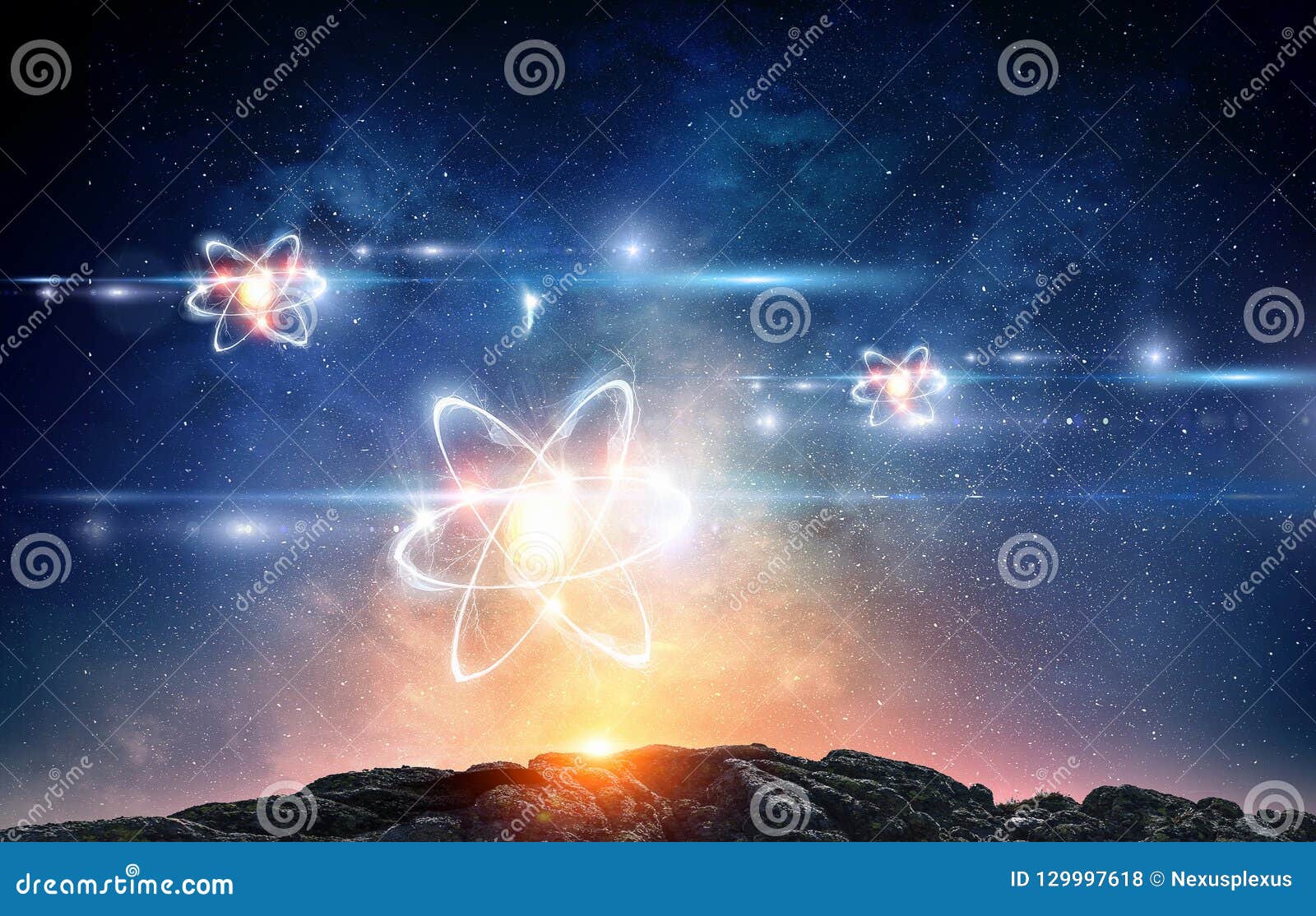 Astronomy concept backdrop stock photo. Image of atom - 129997618