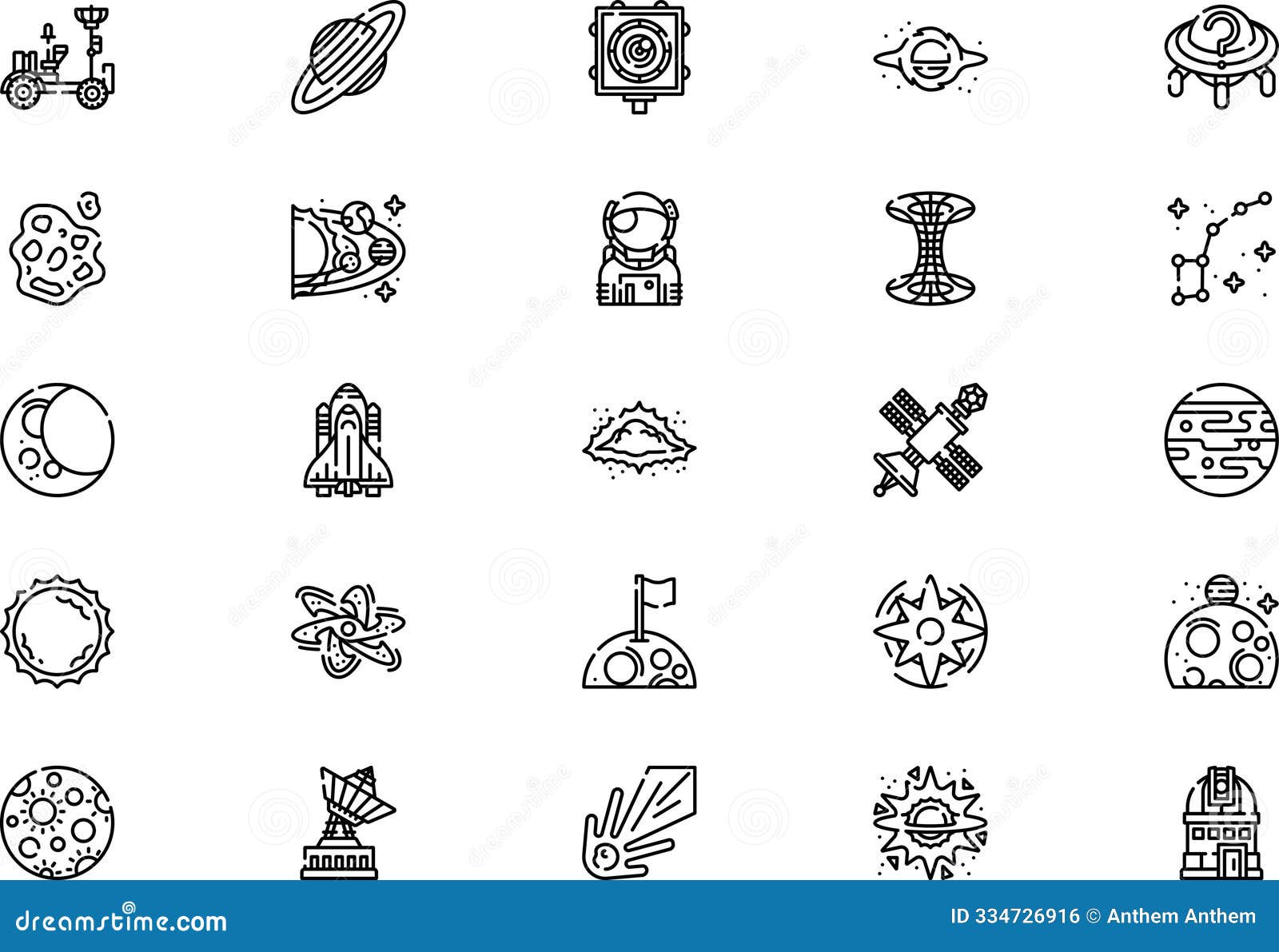 Astronomy Icons Collection is a Vector Illustration with Editable ...