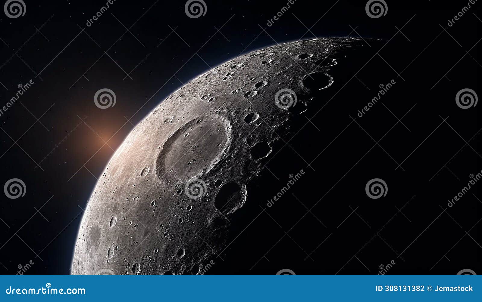 Astronomy Impact Moonlight Illuminates Dark Space, Orbiting Planetary ...