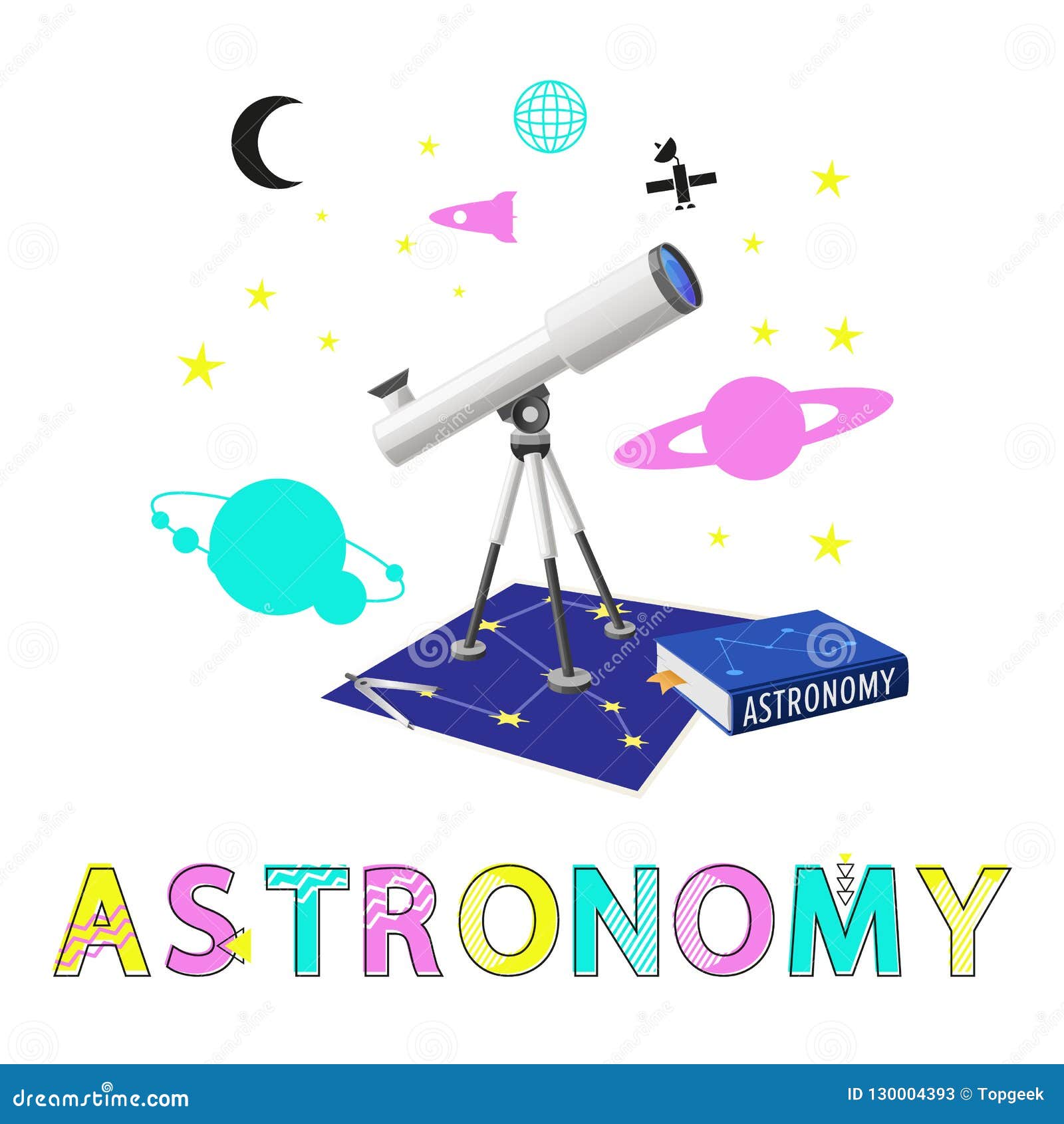 Astronomy Poster and Title Vector Illustration Stock Vector ...