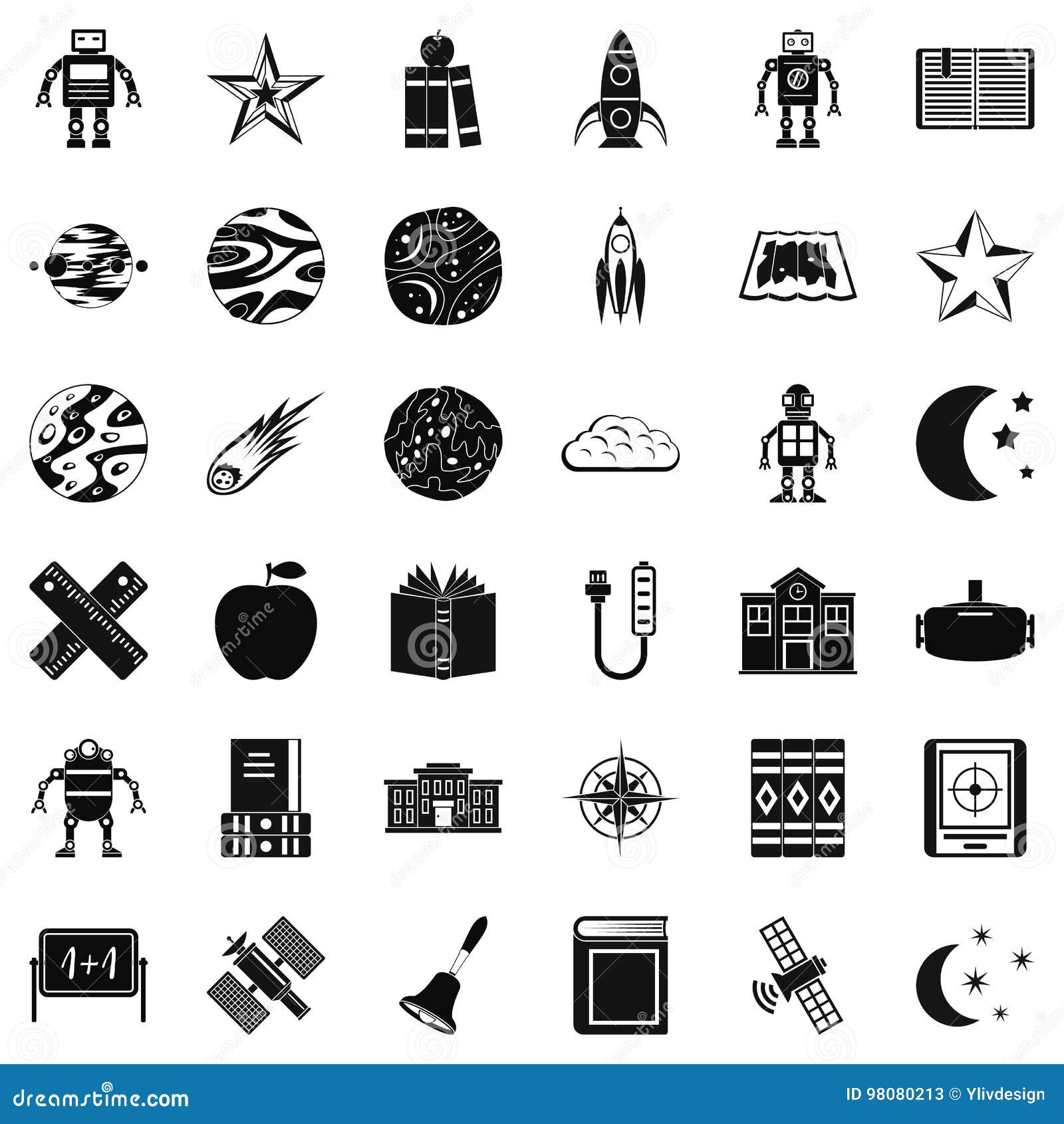 Astronomy Science Icons Set, Simple Style Stock Vector - Illustration ...