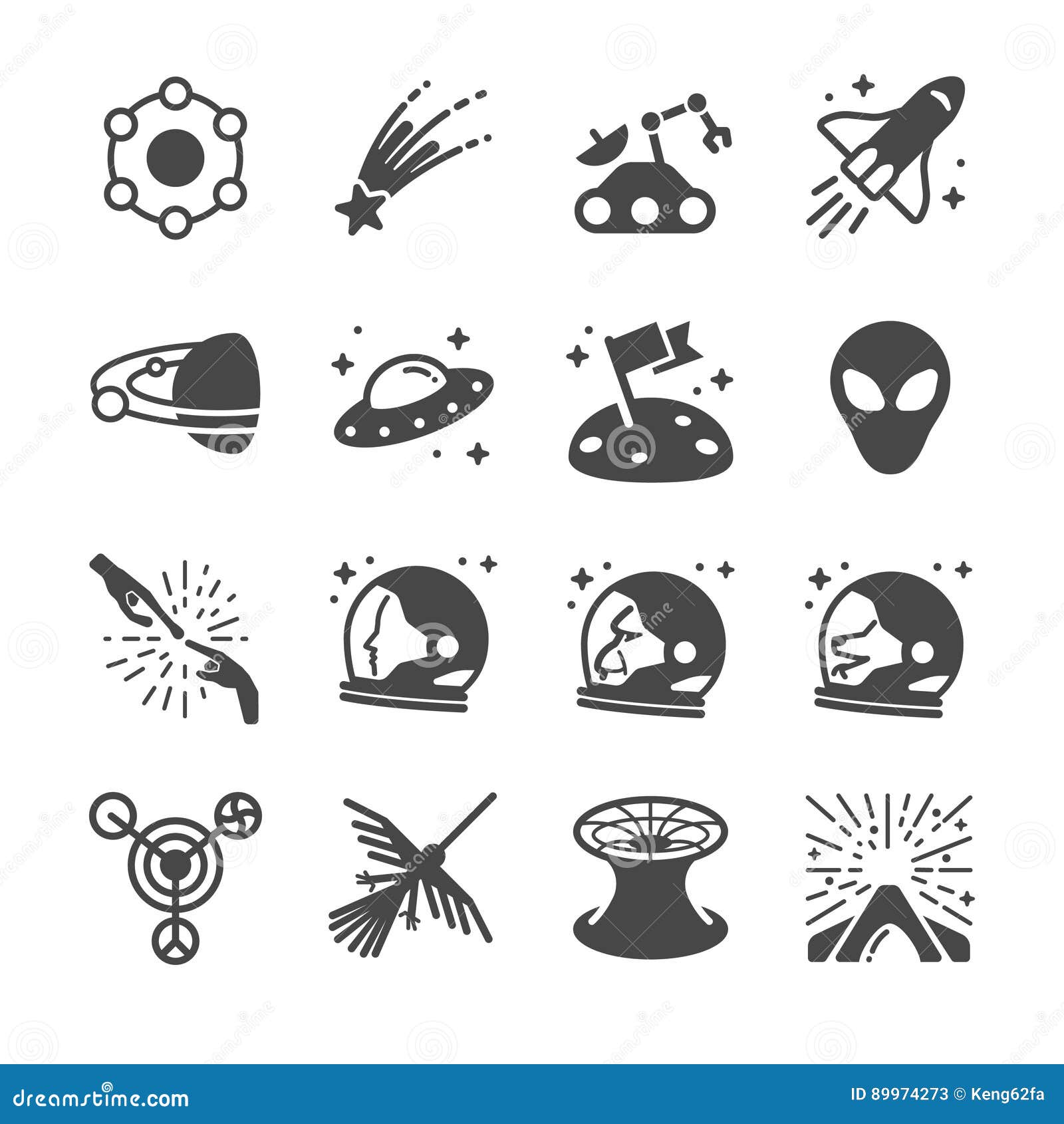 Astronomy and space icons stock vector. Illustration of meteor - 89974273
