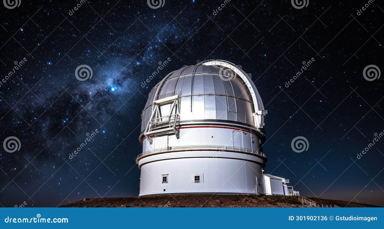 Astronomy Telescope Explores Star Field in Space Generated by AI Stock ...