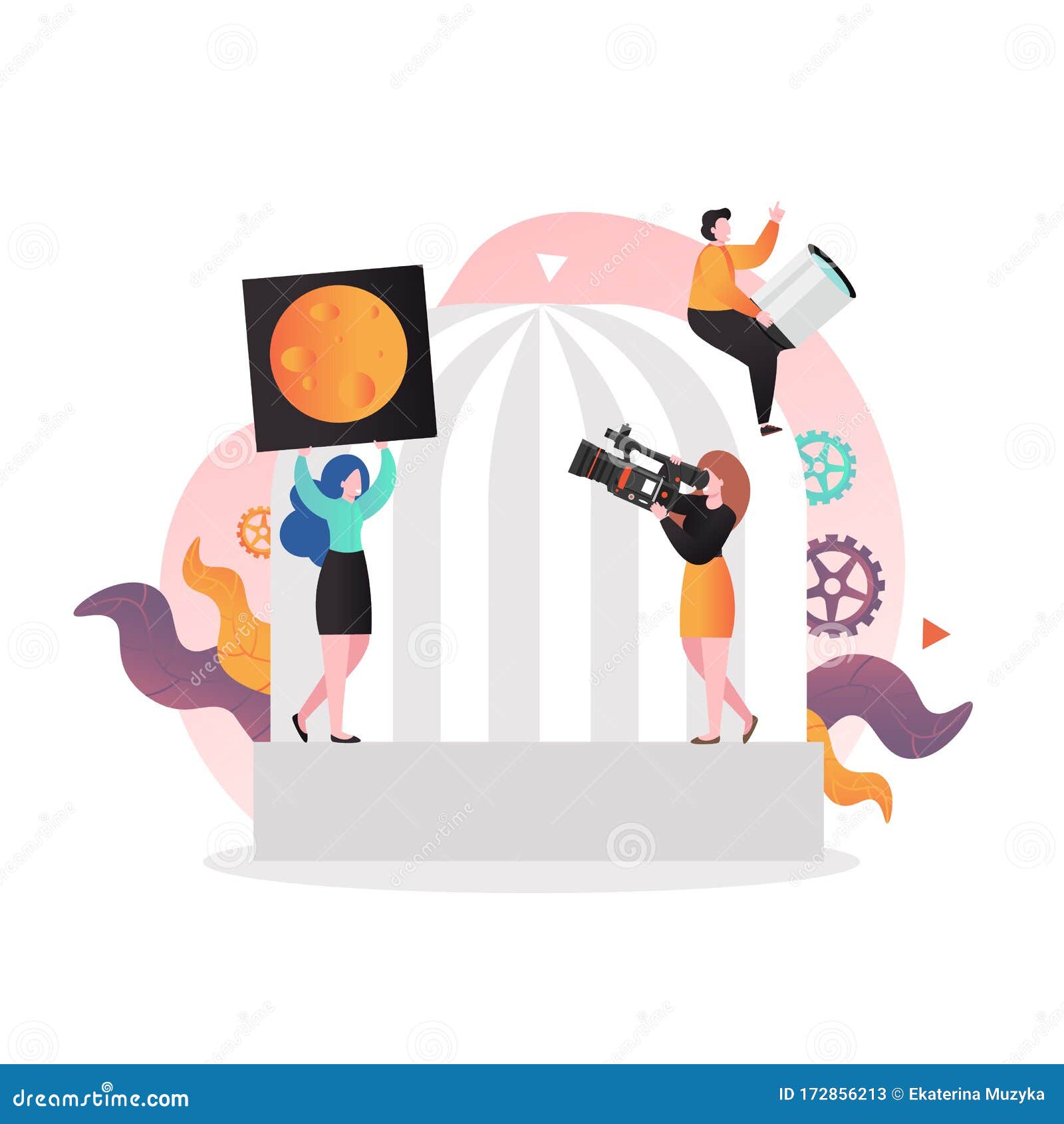 Telescope, Astronomers Equipment For Observation Cartoon Vector ...