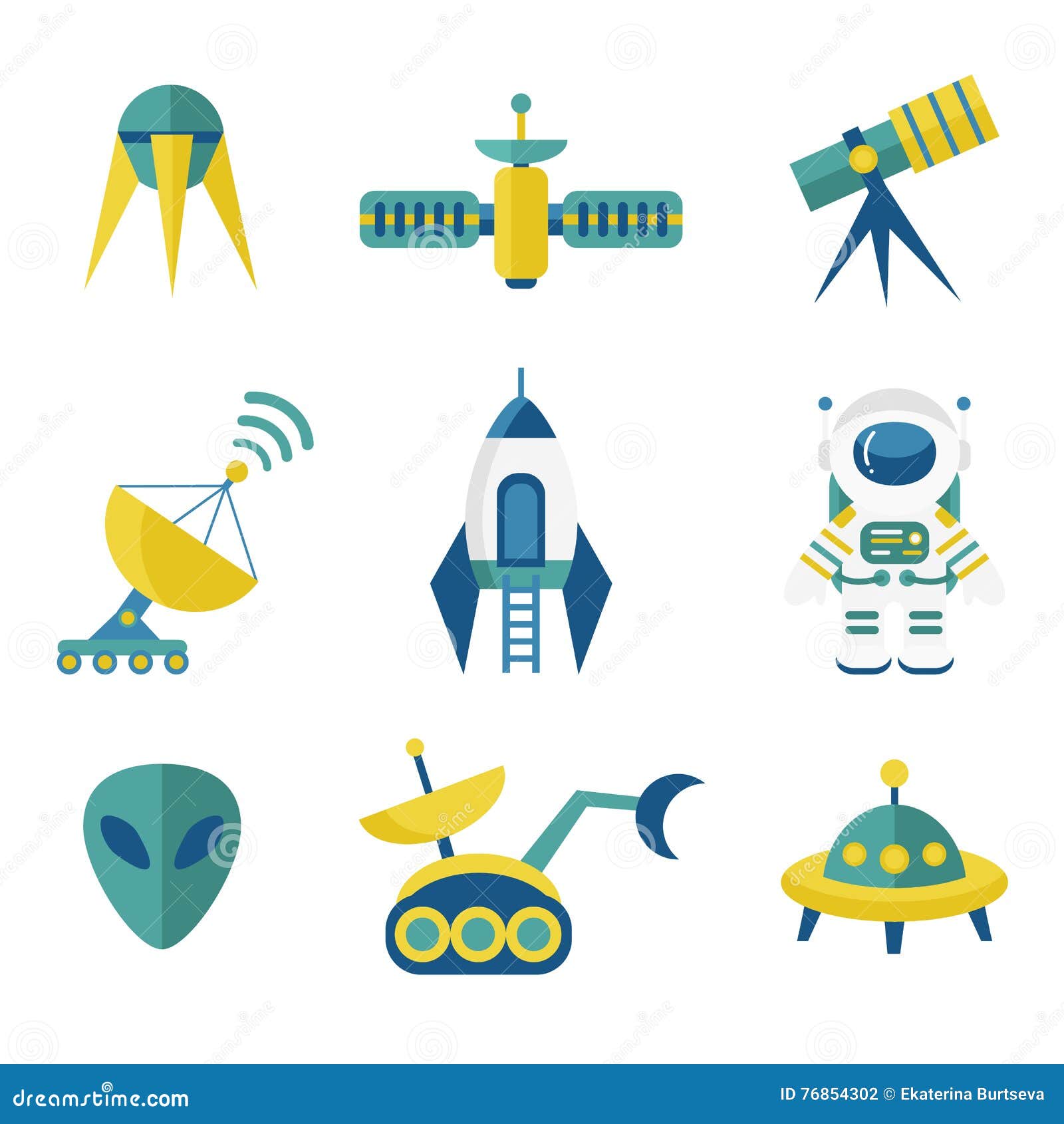 Astronomy Vector Illustration Featuring People Observing A Starry Night ...