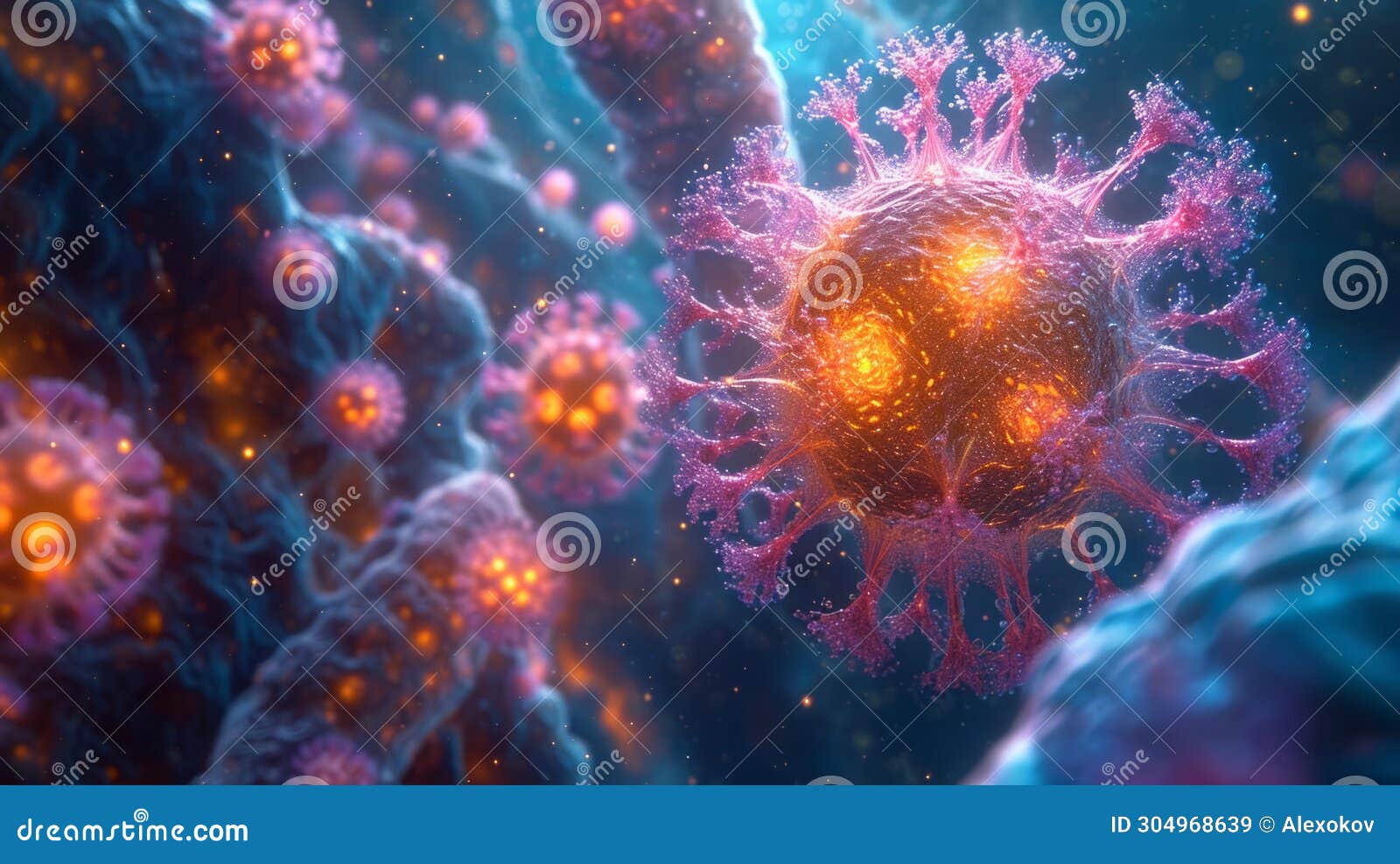 Astrovirus Under a Microscope AI Generated Stock Illustration ...