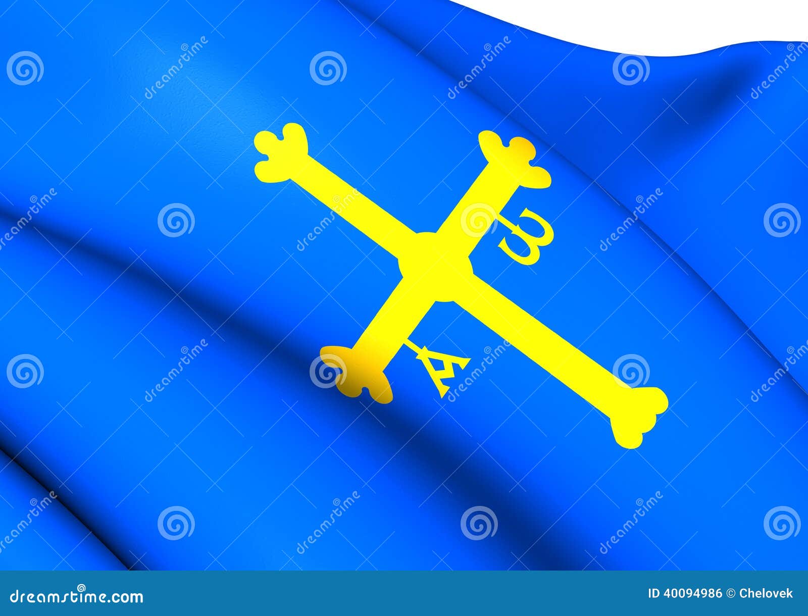 Asturias Flag, Spain. stock illustration. Illustration of fluttering ...