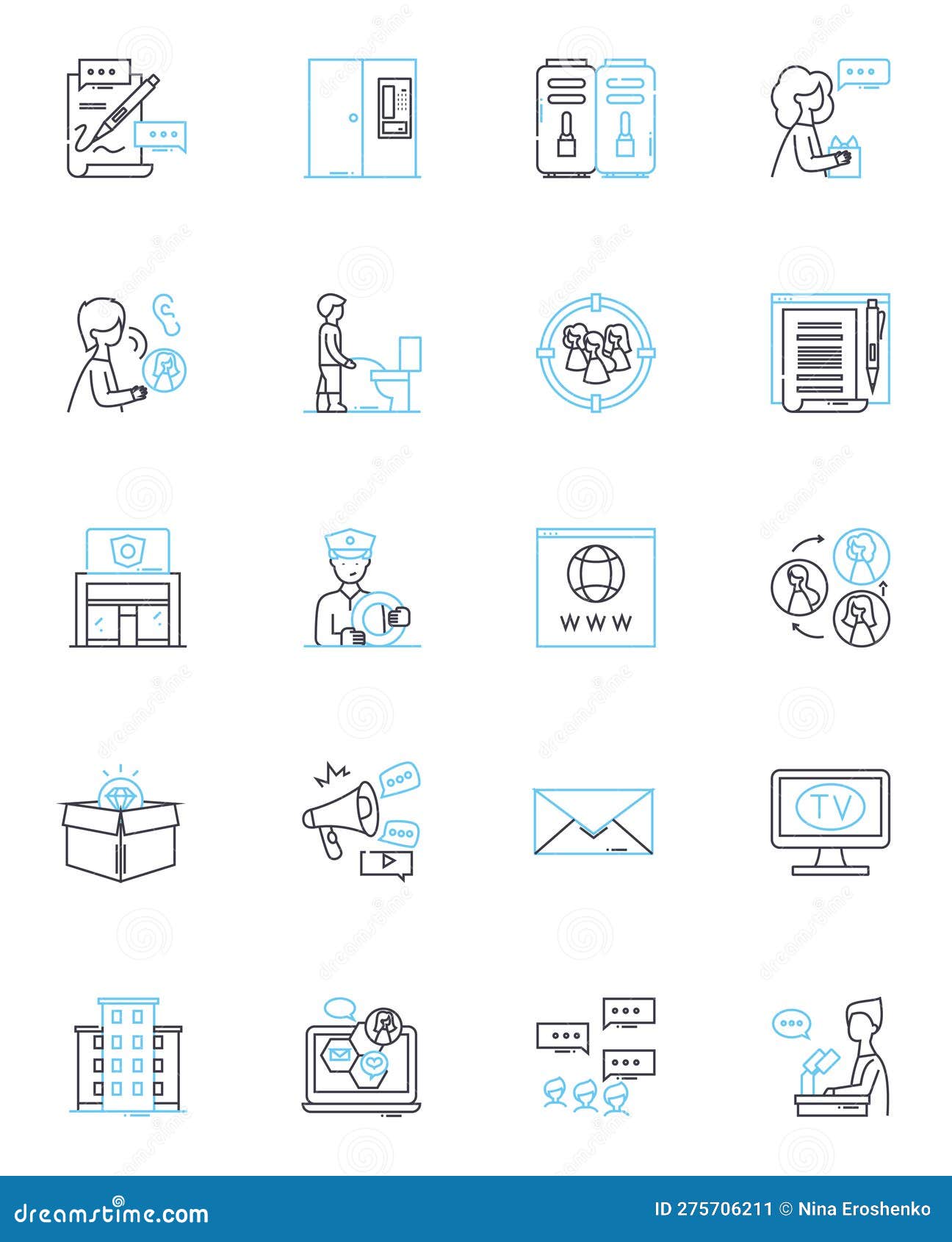 Astute Society Linear Icons Set. Intelligence, Insight, Discernment ...