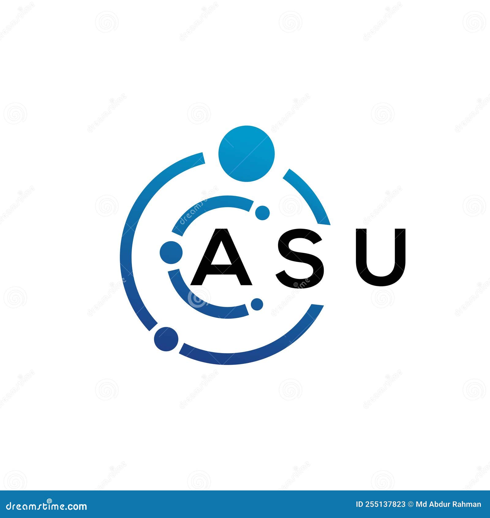 ASU Letter Logo Design on Black Background. ASU Creative Initials ...